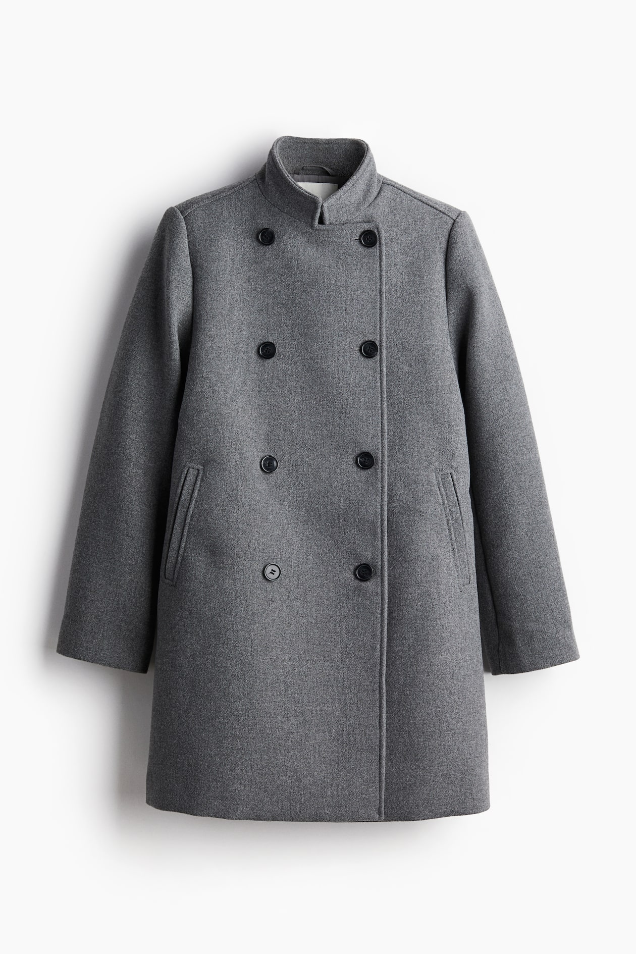 Double-breasted car coat - Grey - Ladies | H&M GB