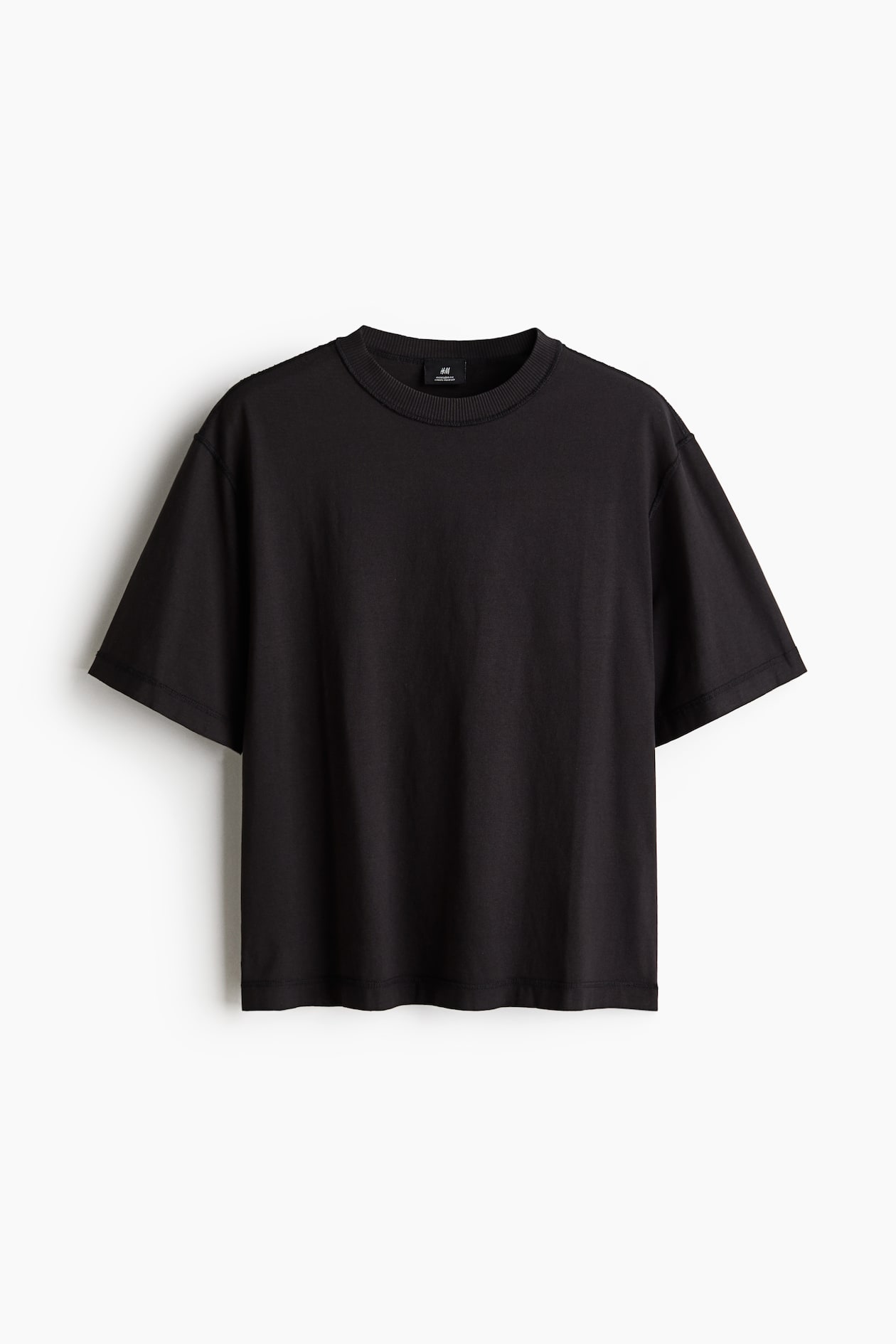Boxy Fit Washed T-shirt - Black - Men | H&M US