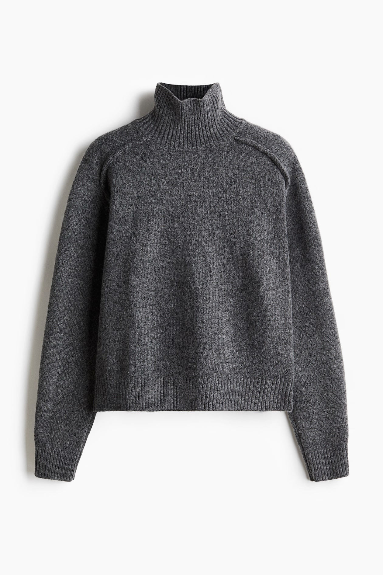 Mock Turtleneck Sweater - Dark gray melange - Ladies | H&M US