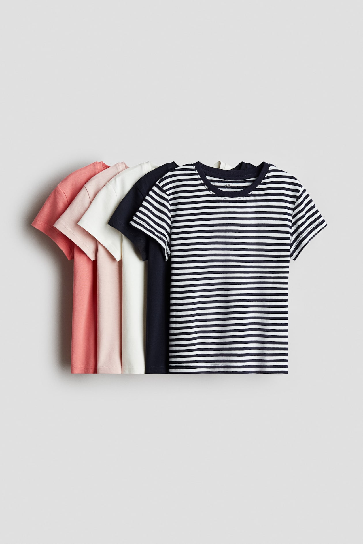 Lot de 5 T-shirts en coton - Bleu marine/rayé - ENFANT | H&M FR