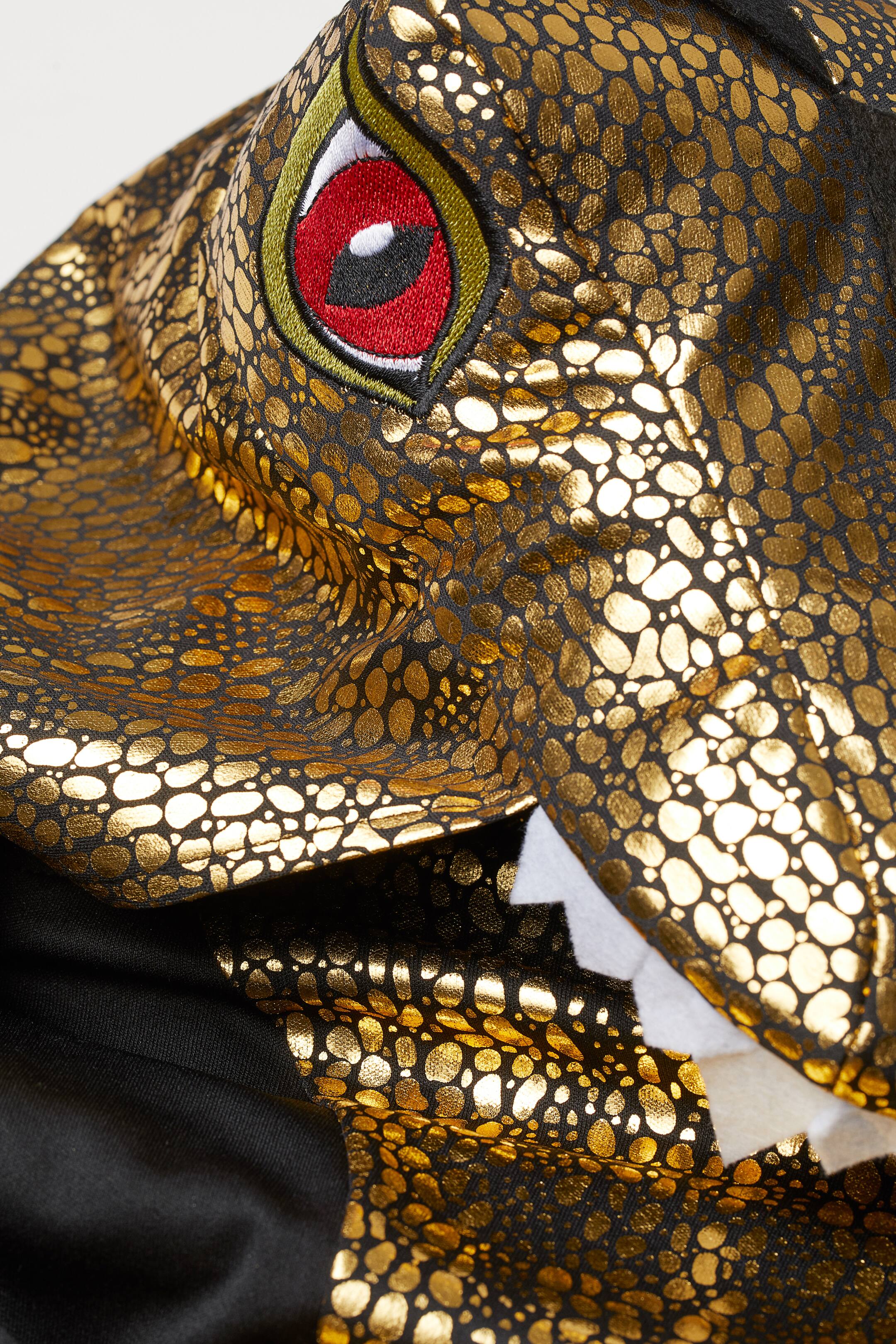 Dragon fancy dress cape - Black/Gold-coloured pattern - Kids | H&M GB