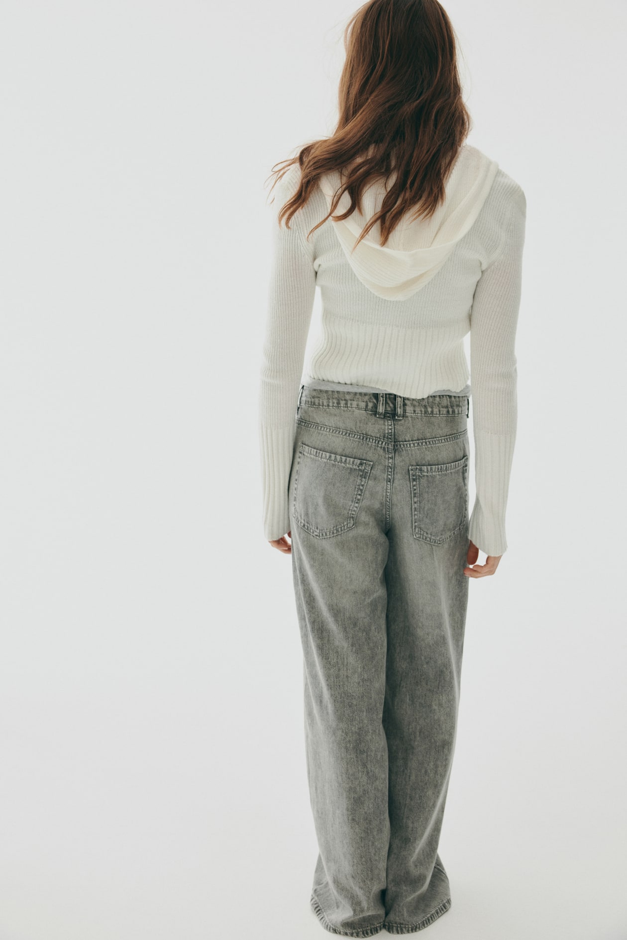 Hooded Cardigan with Zipper - White - Ladies | H&M US