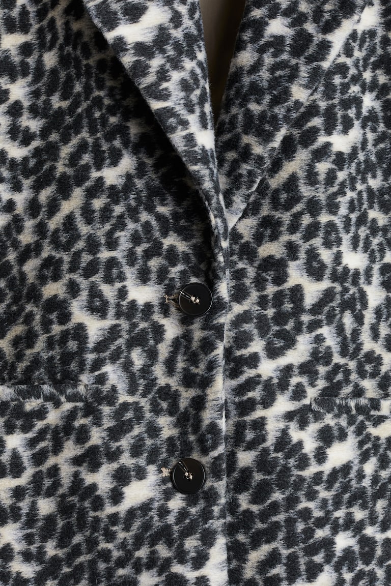 Women's Dark gray/leopard print Single-breasted Coat | H&M US