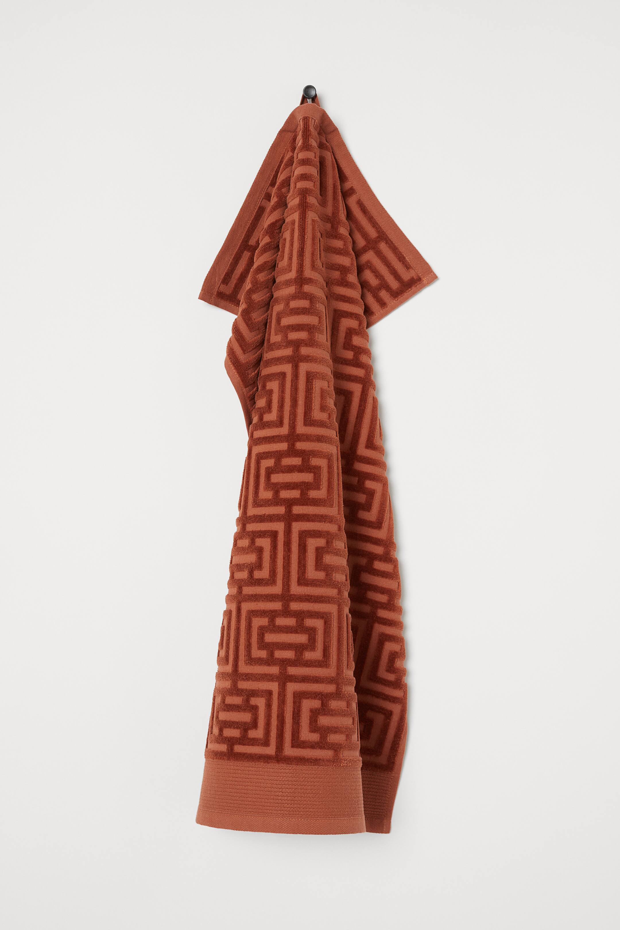 Jacquard-weave Hand Towel - Rust brown - Home All | H&M CA
