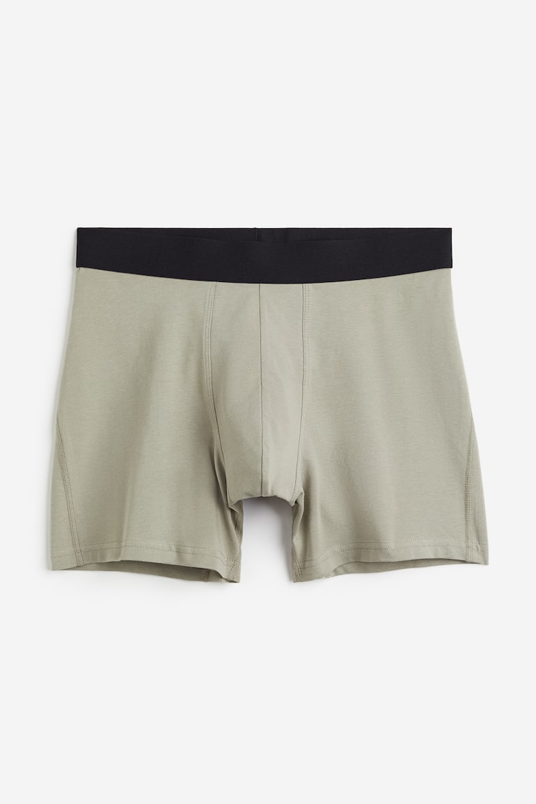 Men’s Sage green/gray melange 5-pack Mid-Length Boxer Briefs with Lycra ...