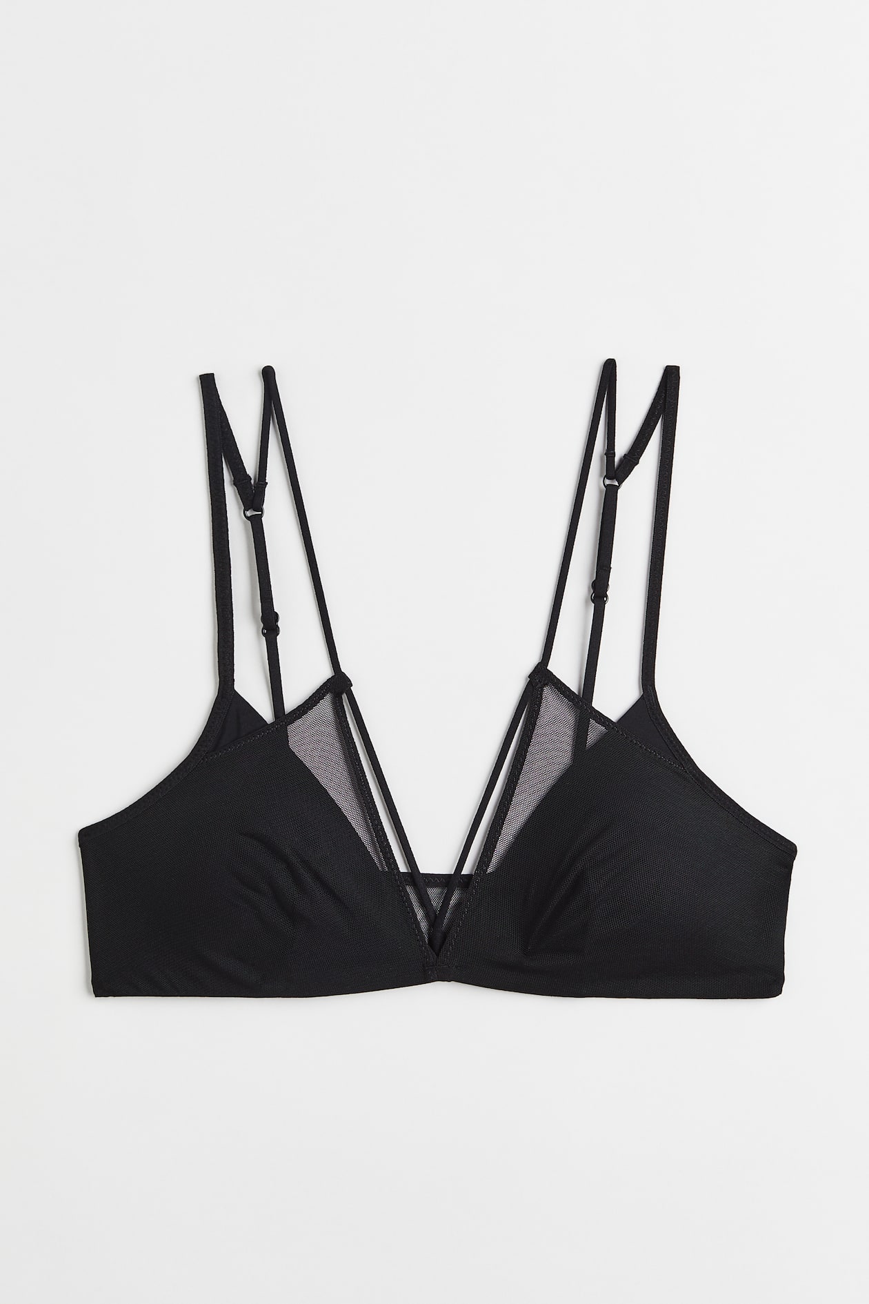 Wattierter BH aus Mesh - Ärmellos - Schwarz - Ladies | H&M AT