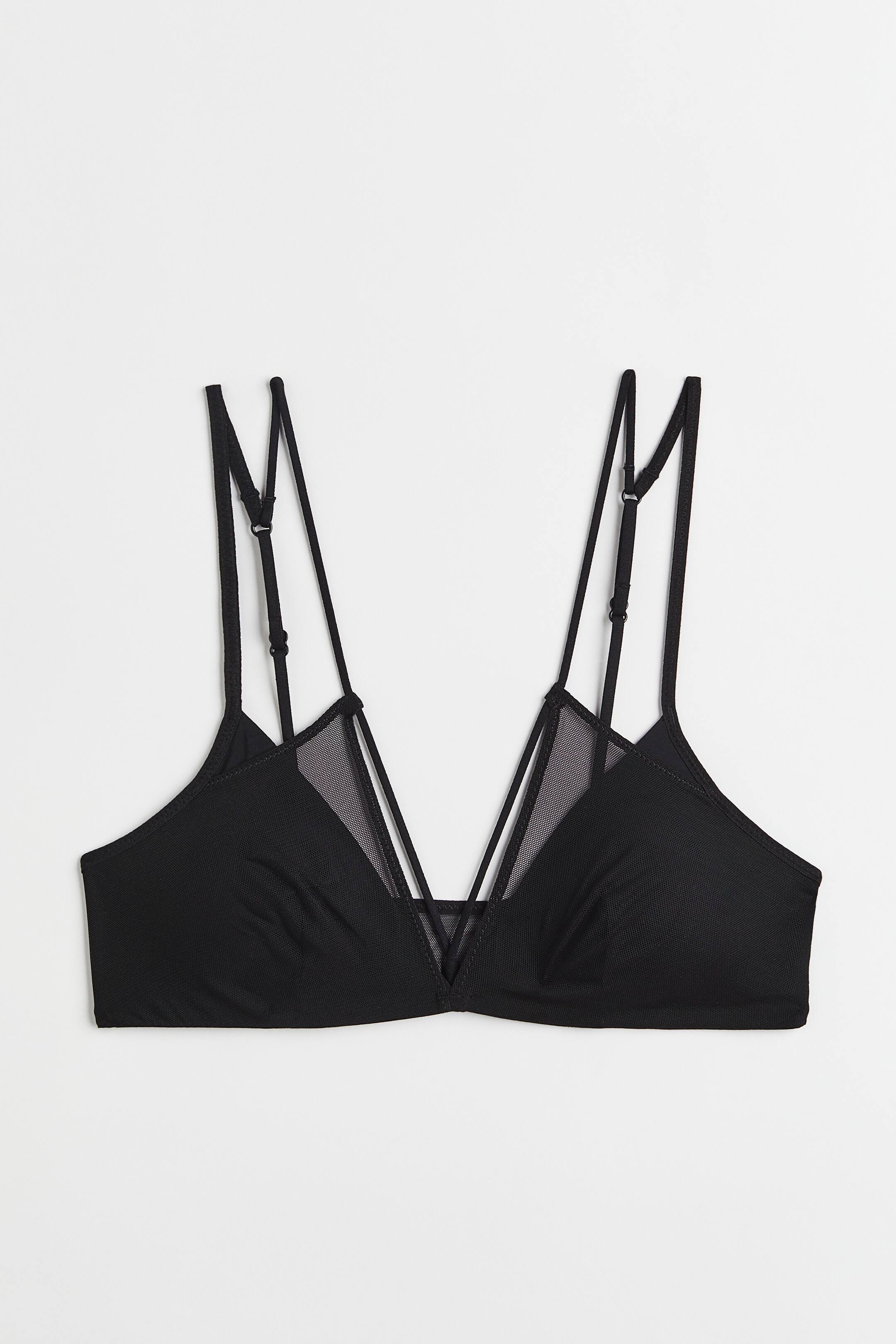 Wattierter BH aus Mesh - Ärmellos - Schwarz - Ladies | H&M AT