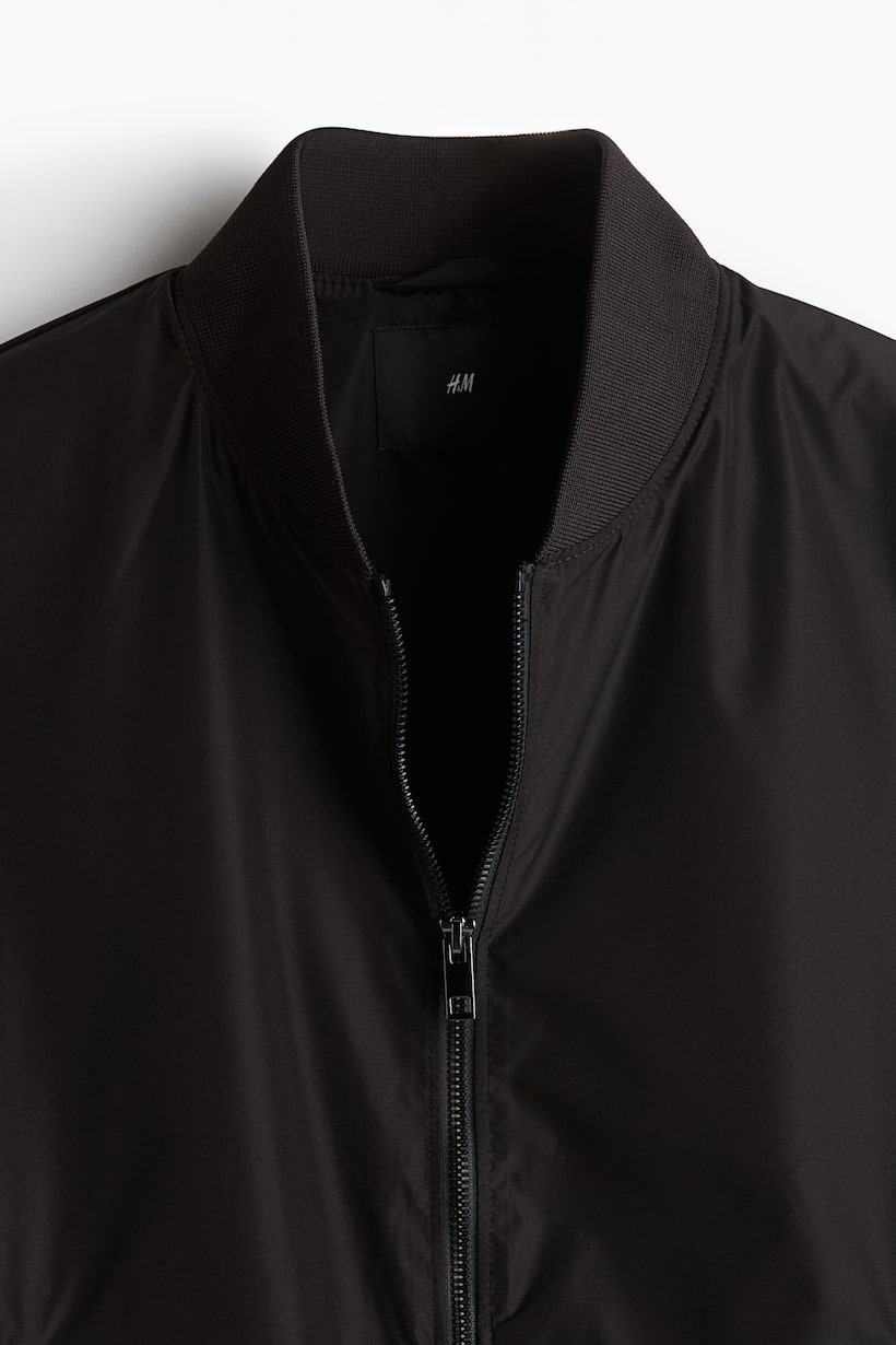Men’s Black Regular-Fit Lightweight Bomber Jacket | H&M CA