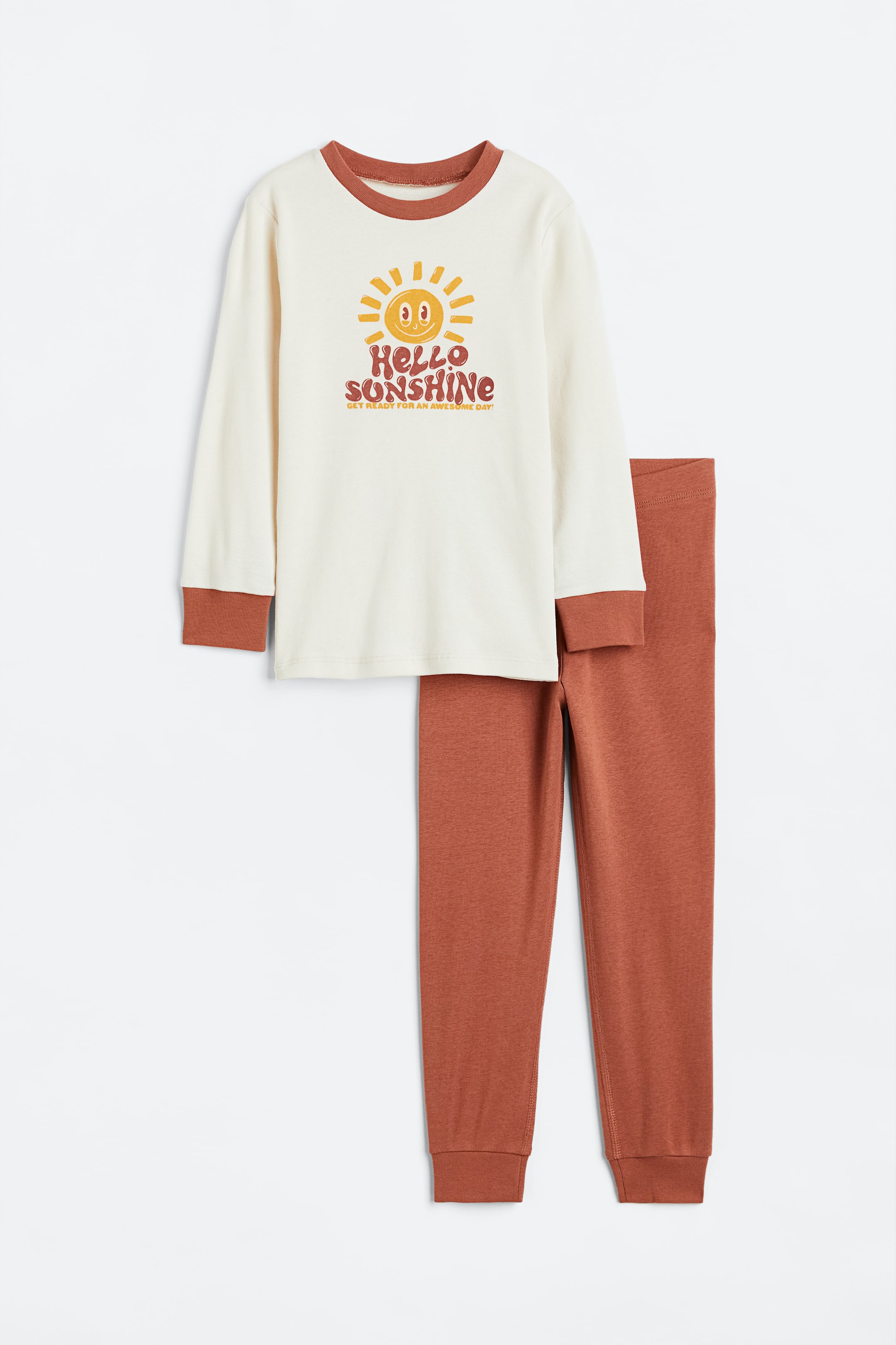 Jerseypyjama - Naturweiß/Hello Sunshine - Kids | H&M DE