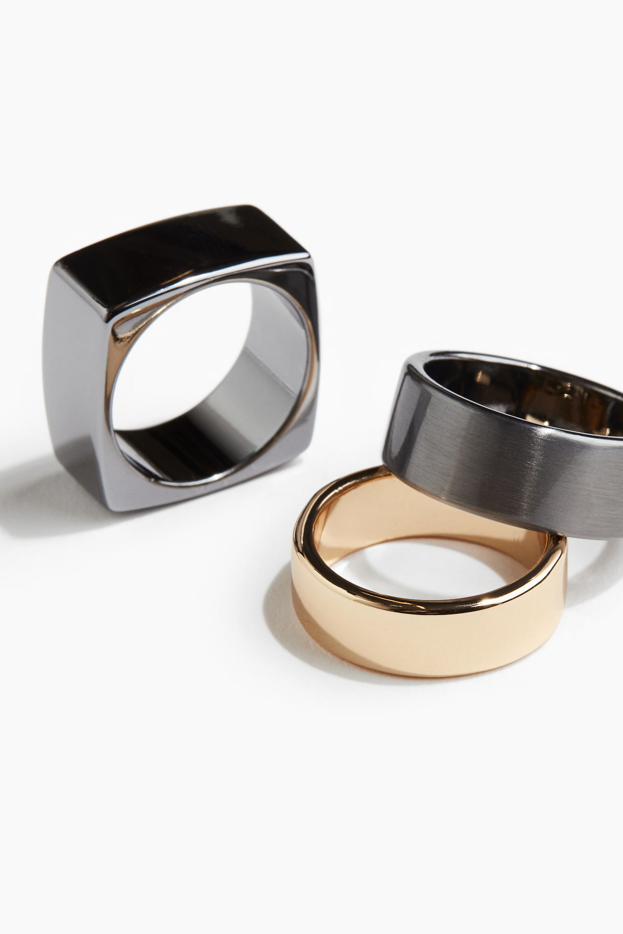 Pack de 3 anéis - Prateado/Dourado - HOMEM | H&M PT
