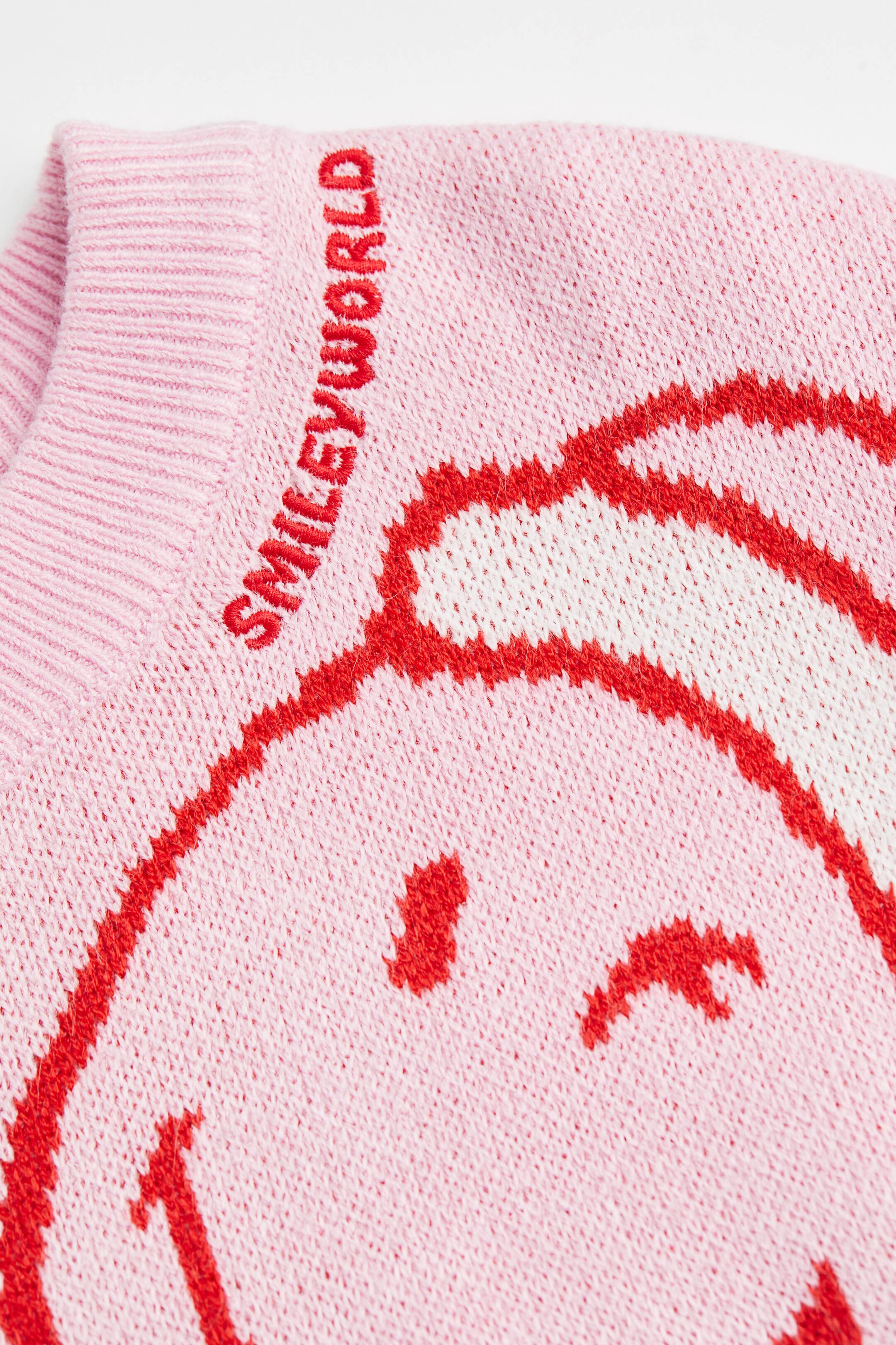 Suéter en tejido jacquard - Rosa claro/SmileyWorld® - Kids | H&M MX