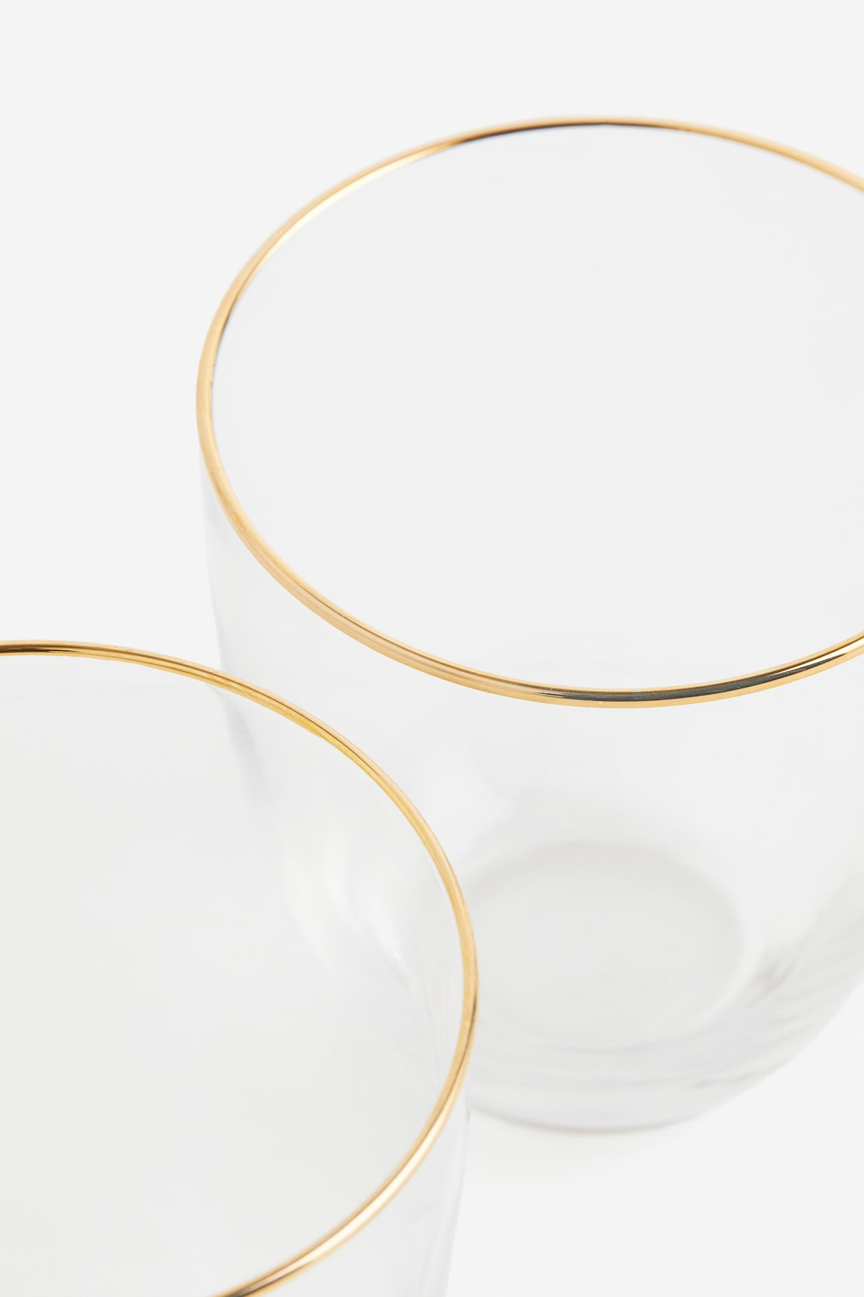 2-pack Beverage Glasses - Clear glass/gold-colored - Home All | H&M US