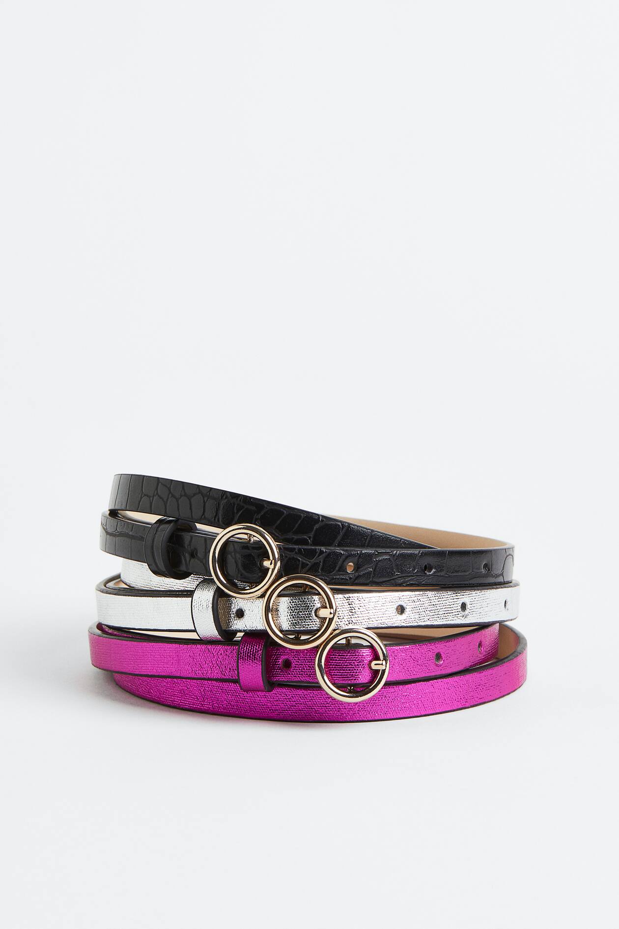 Women's Cerise 3-pack Narrow Belts | H&M AU