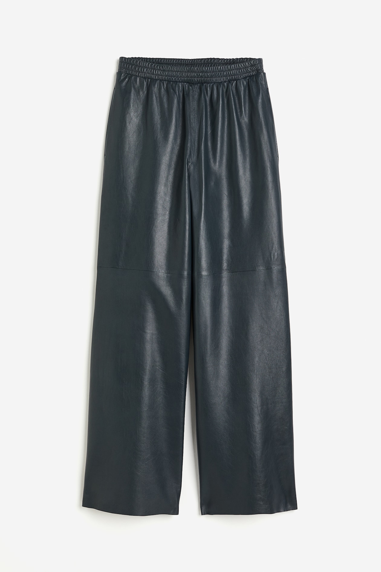 Women's Dark gray Wide-leg Leather Pants | H&M CA