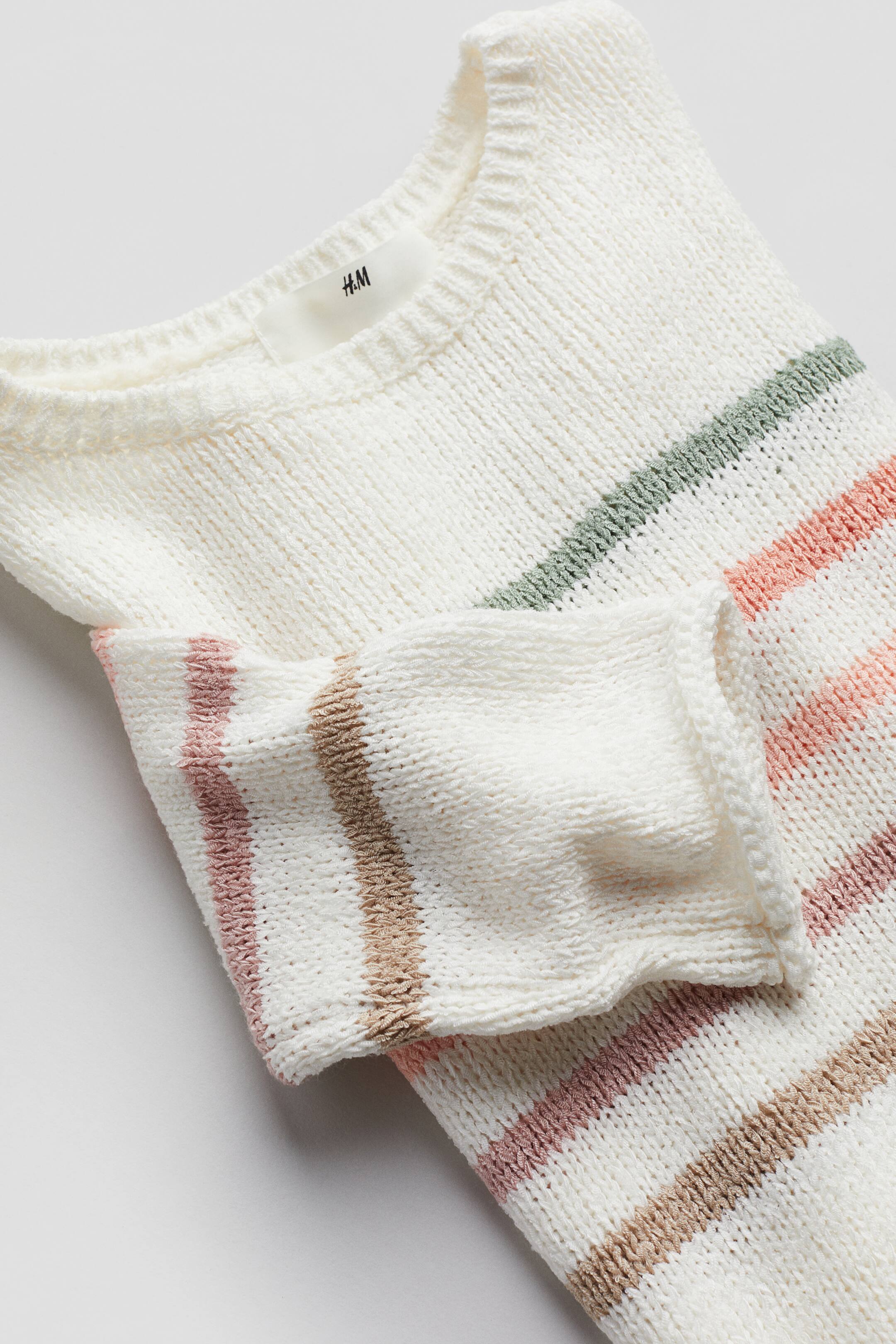 White/striped Roll-edge Sweater for kids | H&M CA