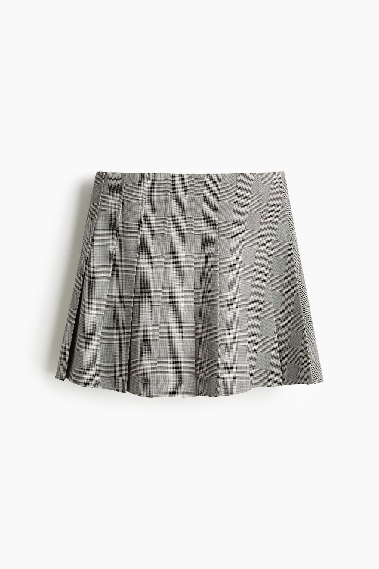 Mini suknja na falte - Siva/karirano - Ladies | H&M RS