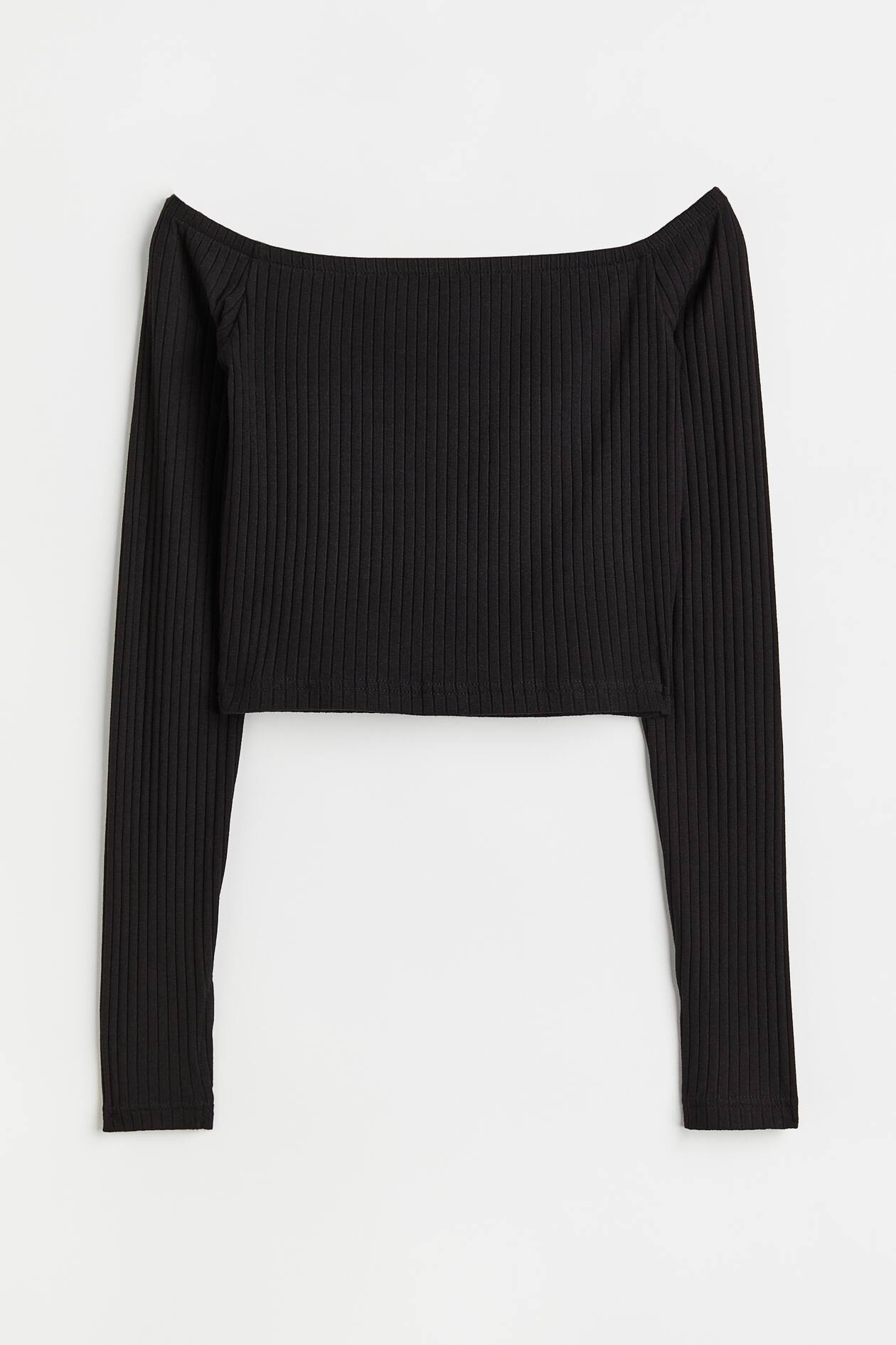 Figurnær off shoulder-topp - Sort - DAME | H&M NO