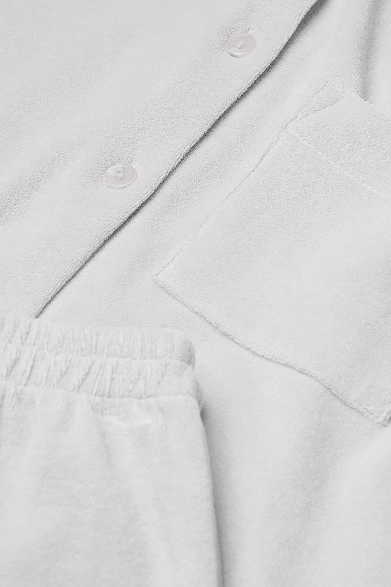 Pyjamas i frotté - Kort erme - Kort - Lys grålilla - DAME | H&M NO