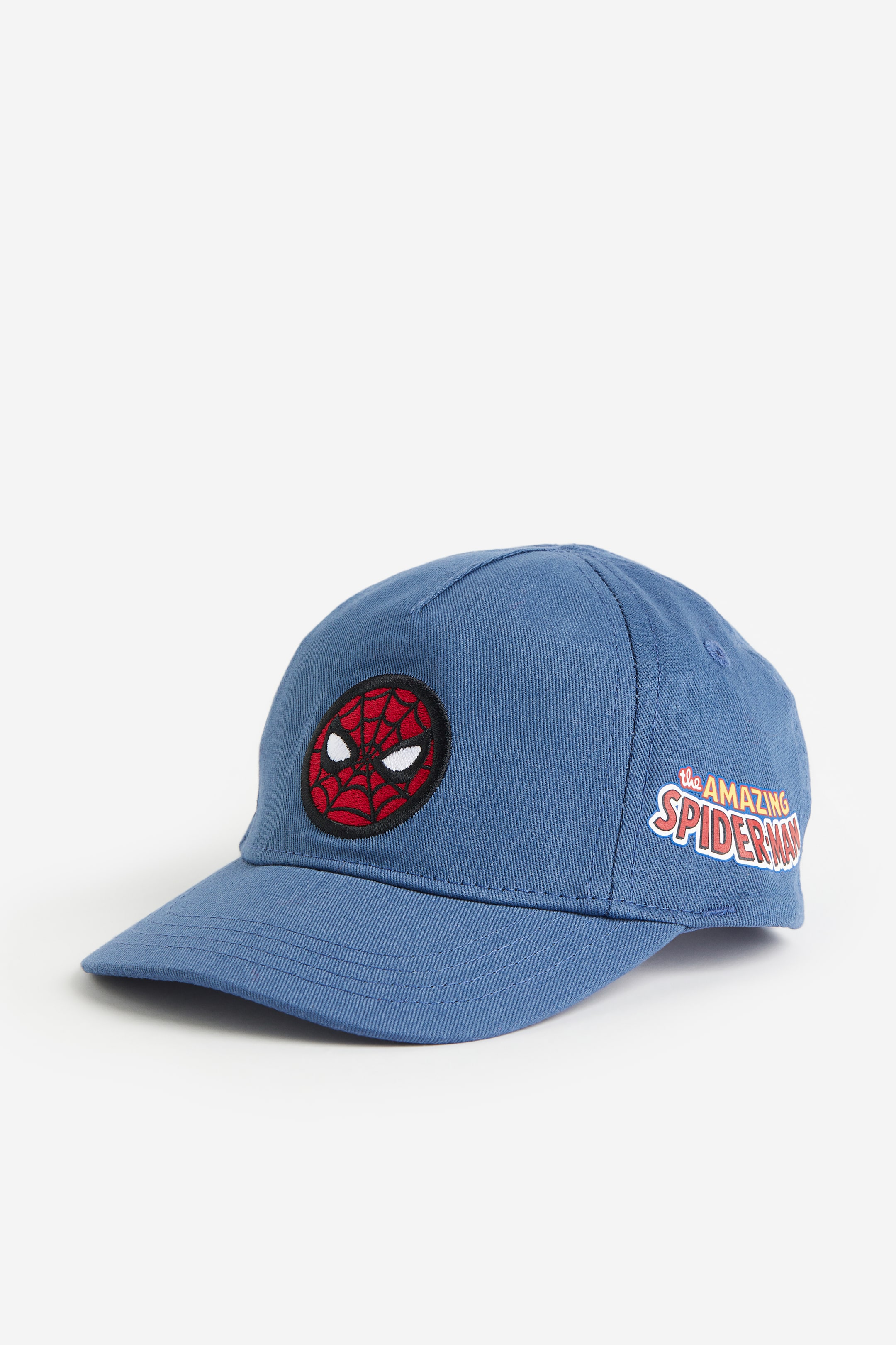Embroidery-detail twill cap - Blue/Spider-Man - Kids | H&M SG