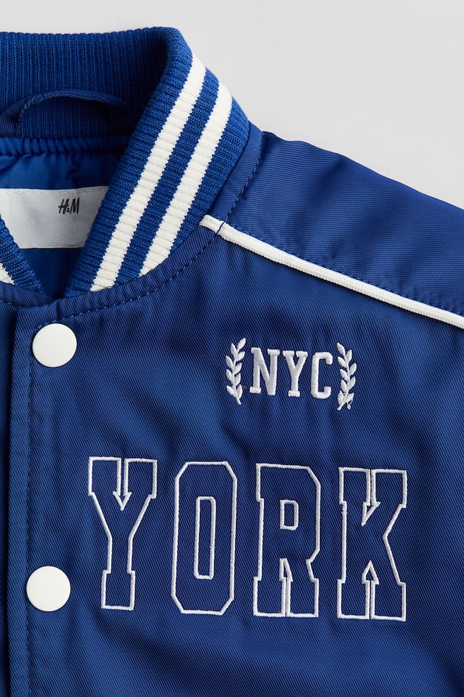Padded Baseball Jacket - Bright blue/NYC - Kids | H&M US