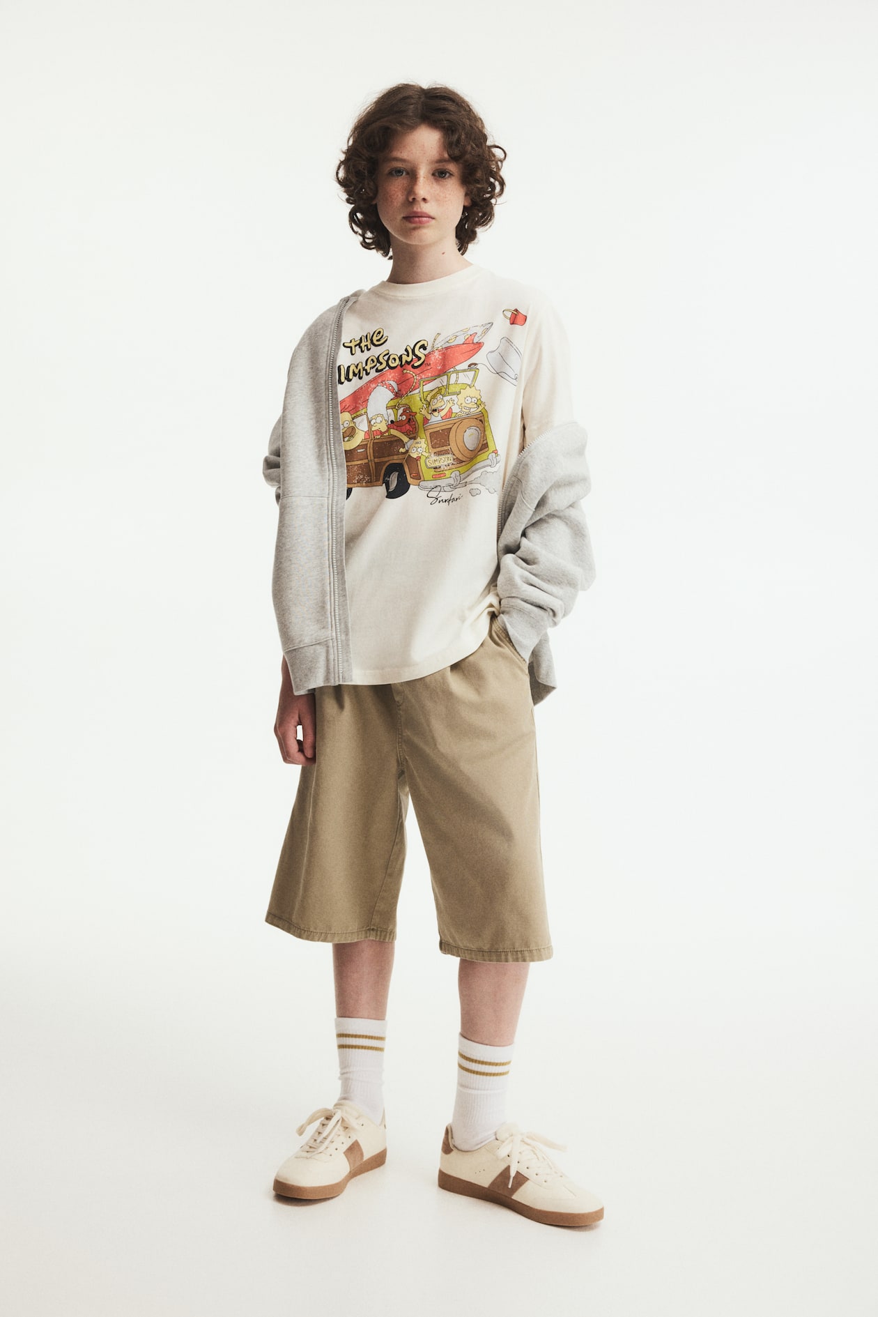 Cotton T-Shirt with Printed Motif - White/The Simpsons - Kids | H&M US