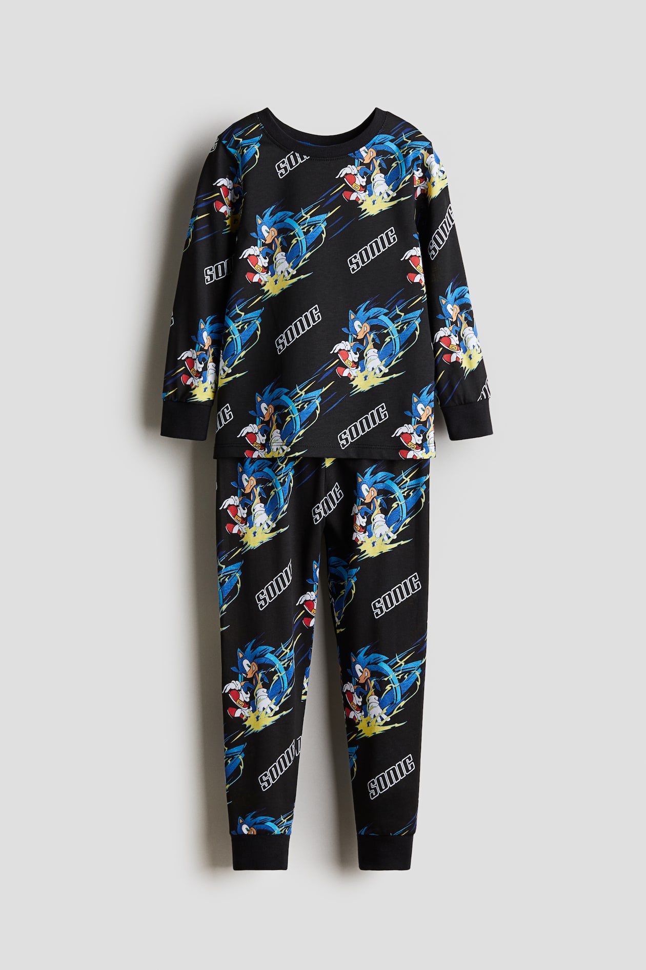 Pijama en punto de algodón - Negro/Sonic the Hedgehog - Kids | H&M MX