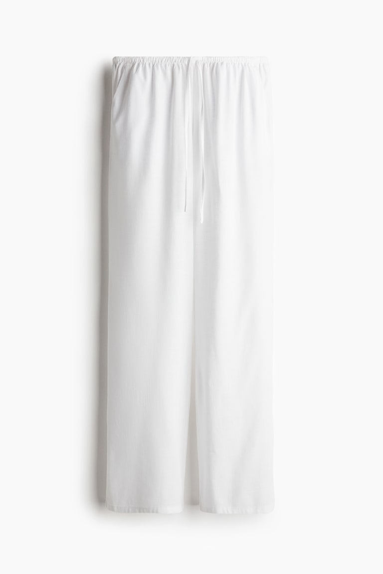 Women's White Straight-Leg Drawstring Pants | H&M US
