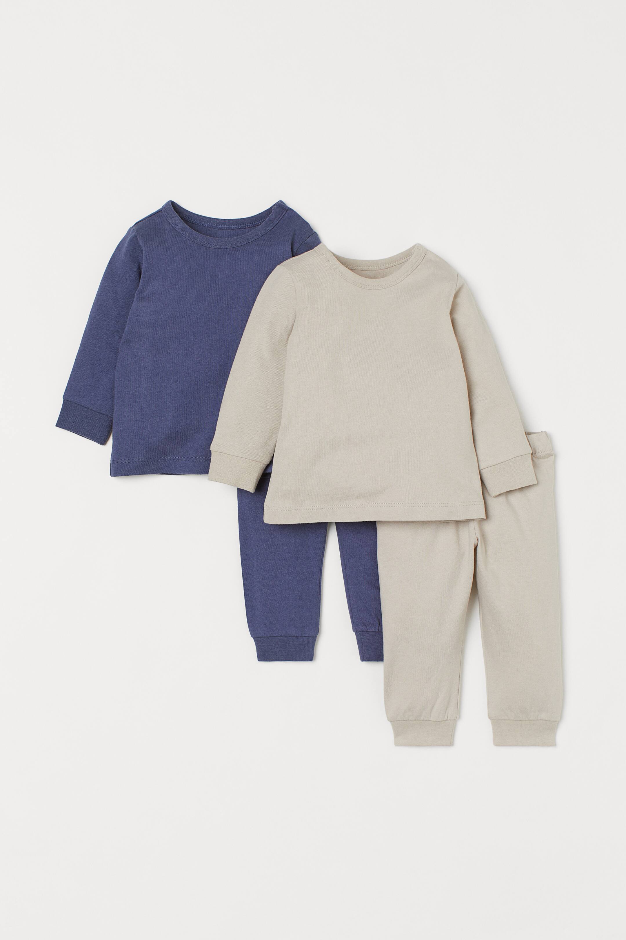2-pack Cotton Pajamas - Blue/light beige - Kids | H&M CA