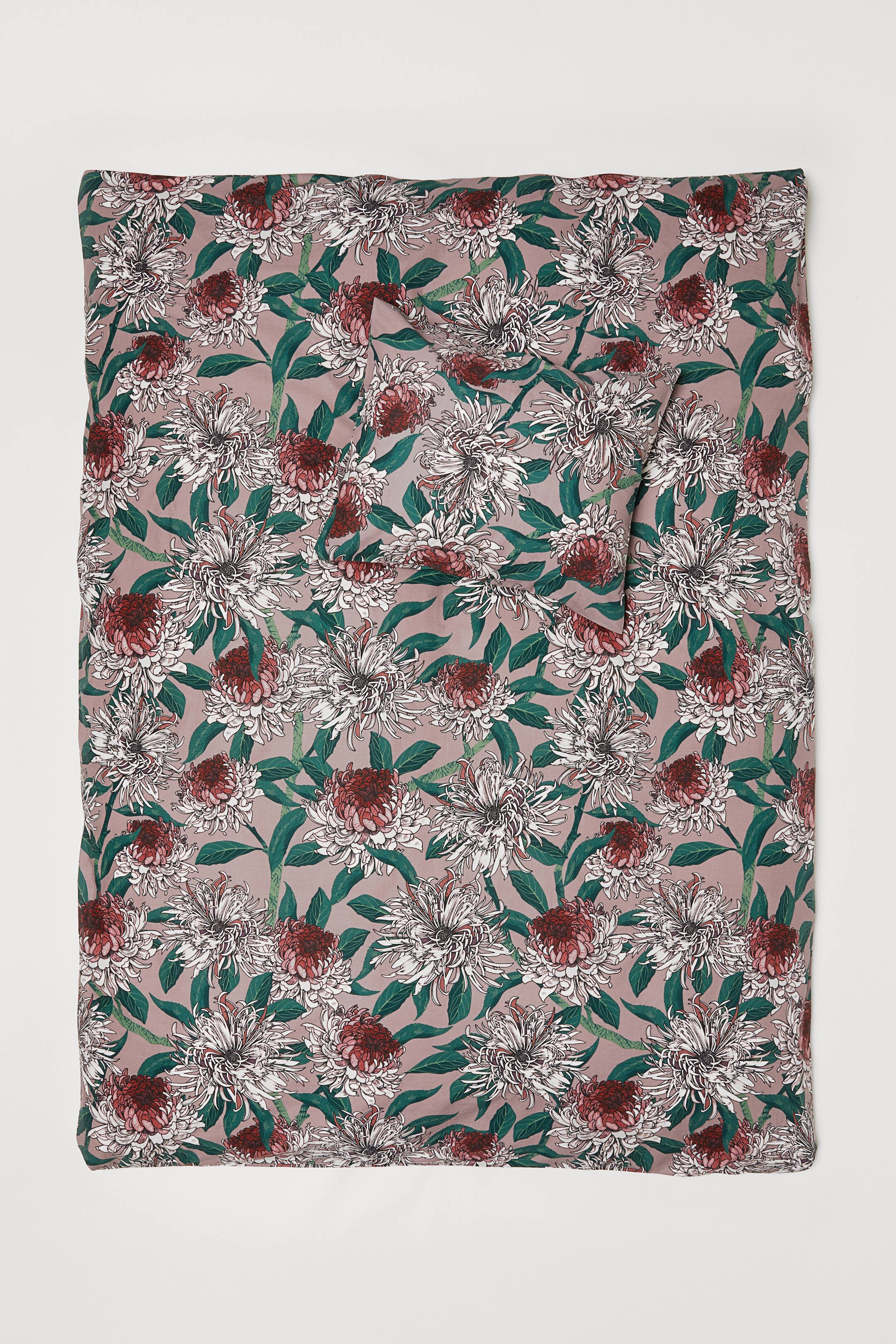 Cotton Duvet Cover Set - Purple/floral - Home All | H&M US