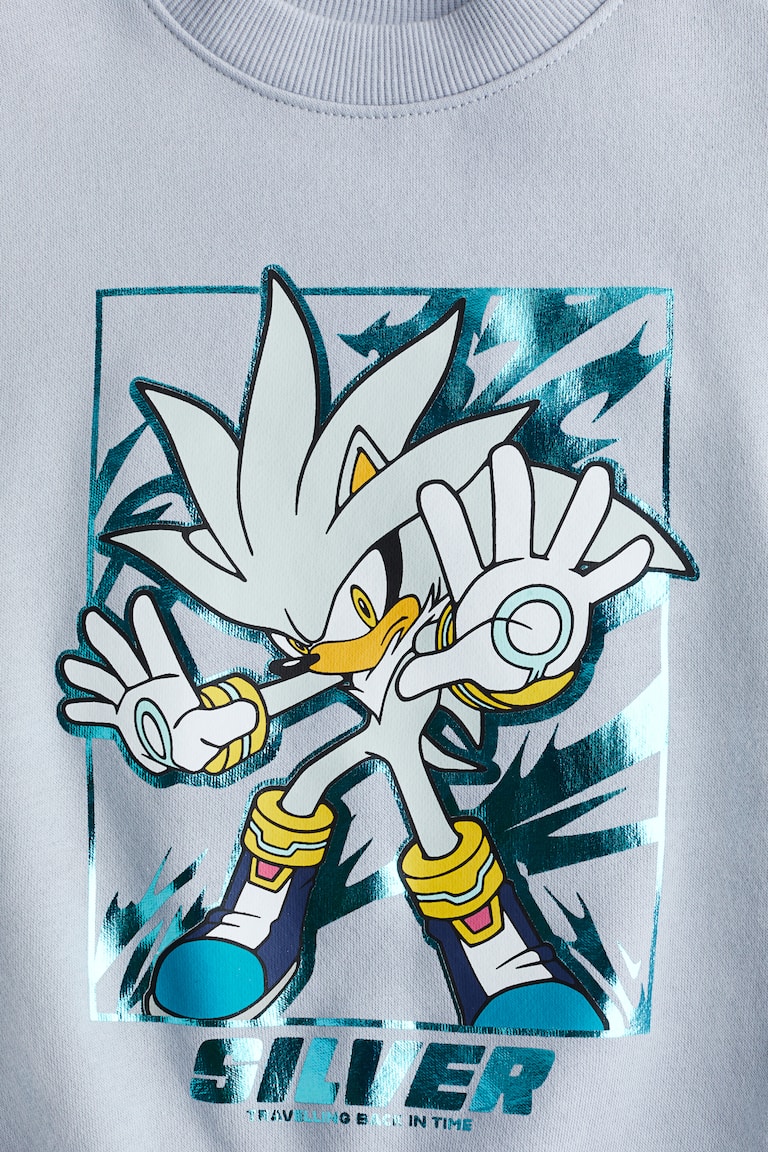 Sweatshirt with Motif - Gray/Sonic the Hedgehog - Kids | H&M US