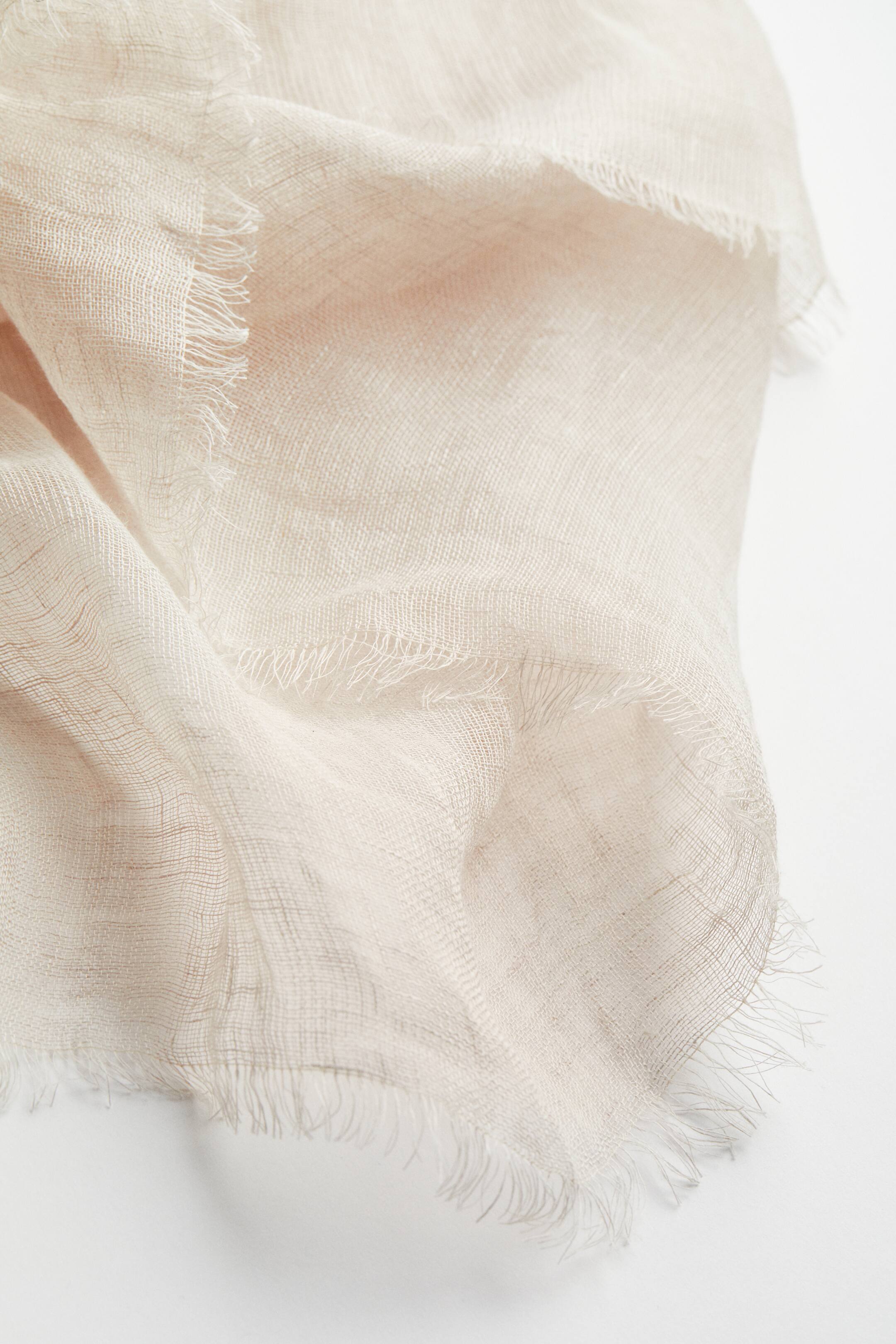 Women's Light beige Linen scarf | H&M MY