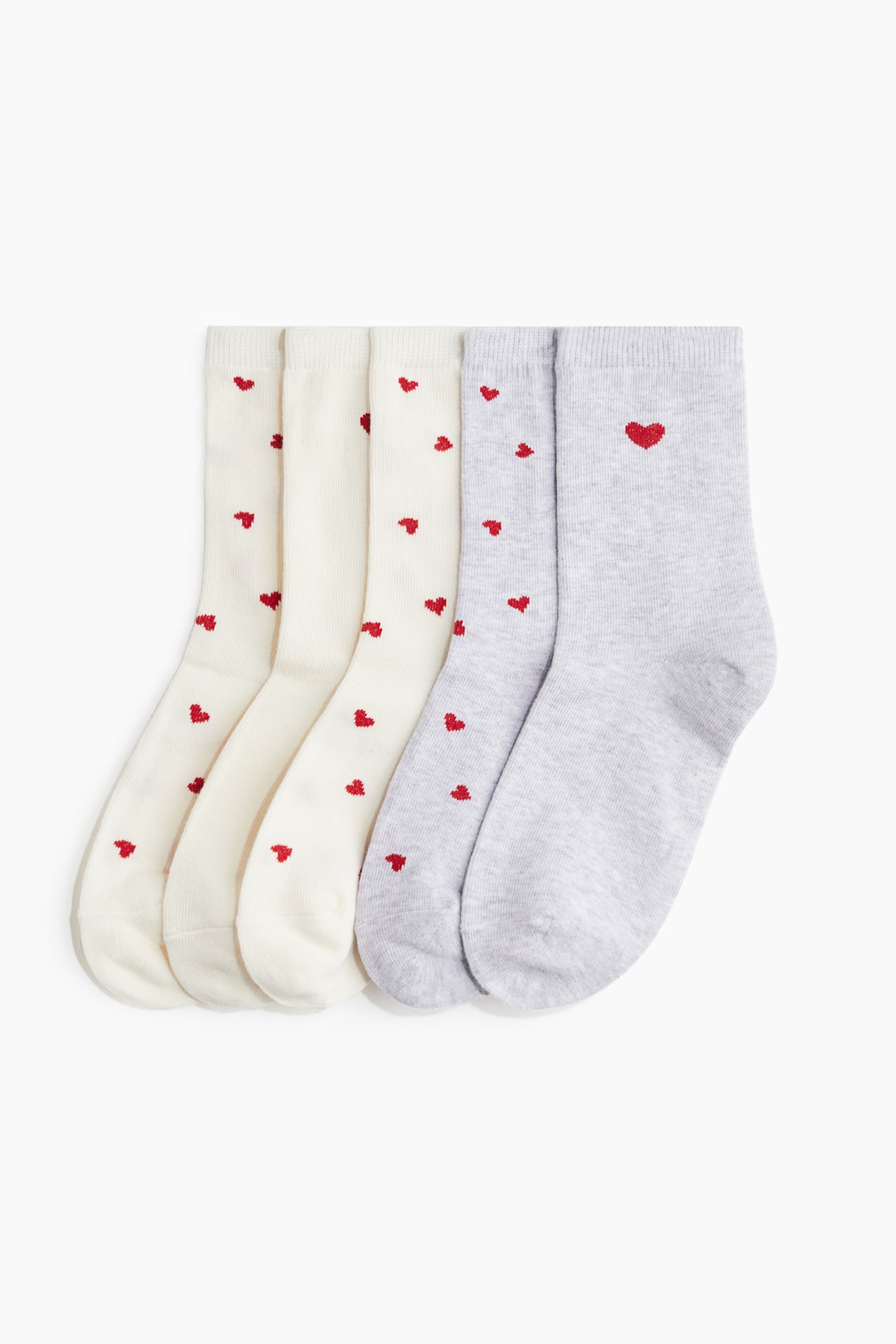 5-pack socks - White/Hearts - Ladies | H&M GB