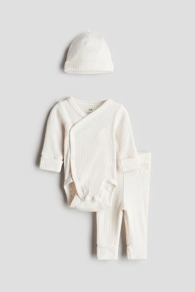 3-piece Room-to-Grow Set - Natural white melange - Kids | H&M US