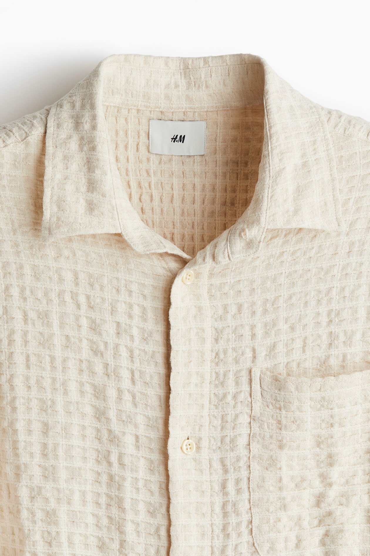 Regular Fit Textured-Weave Shirt - Cream - Men | H&M US