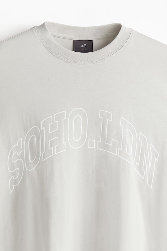 Men’s Light gray/Soho LDN Loose Fit Printed T-shirt | H&M CA