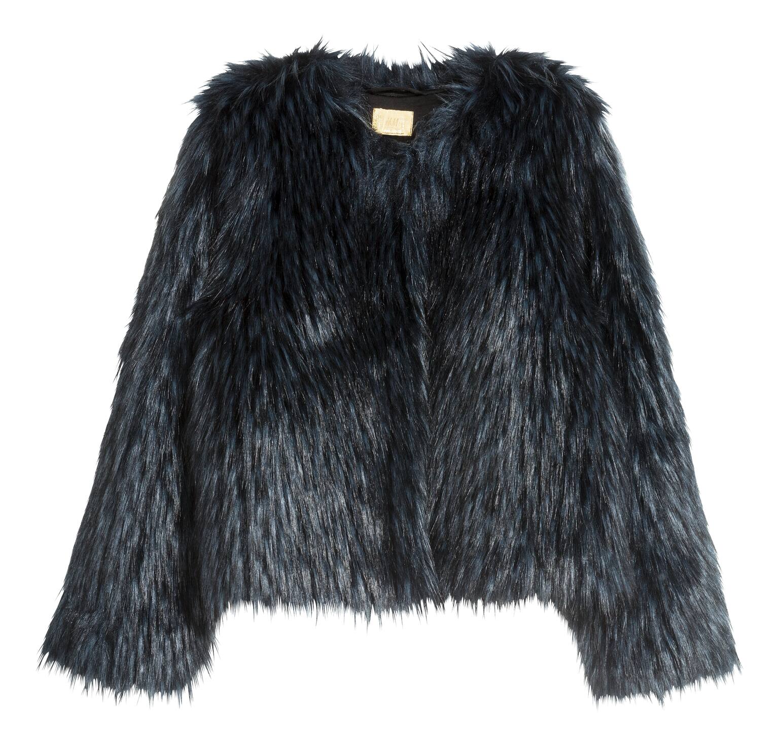 Faux Fur Jacket - Dark blue/black - Ladies | H&M CA