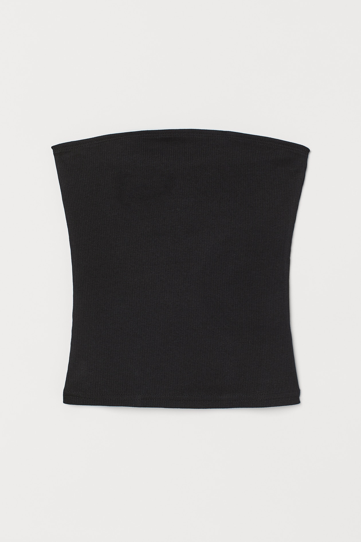 Ribbed tube top - Sleeveless - Regular length - Black - Ladies | H&M GB