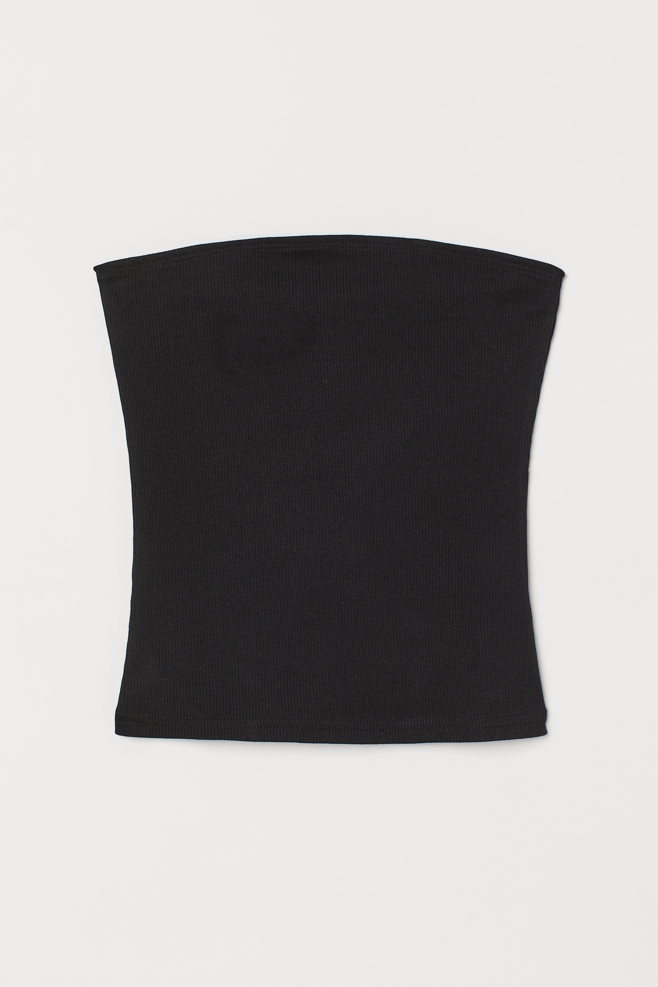 Ribbed tube top - Sleeveless - Regular length - Black - Ladies | H&M GB