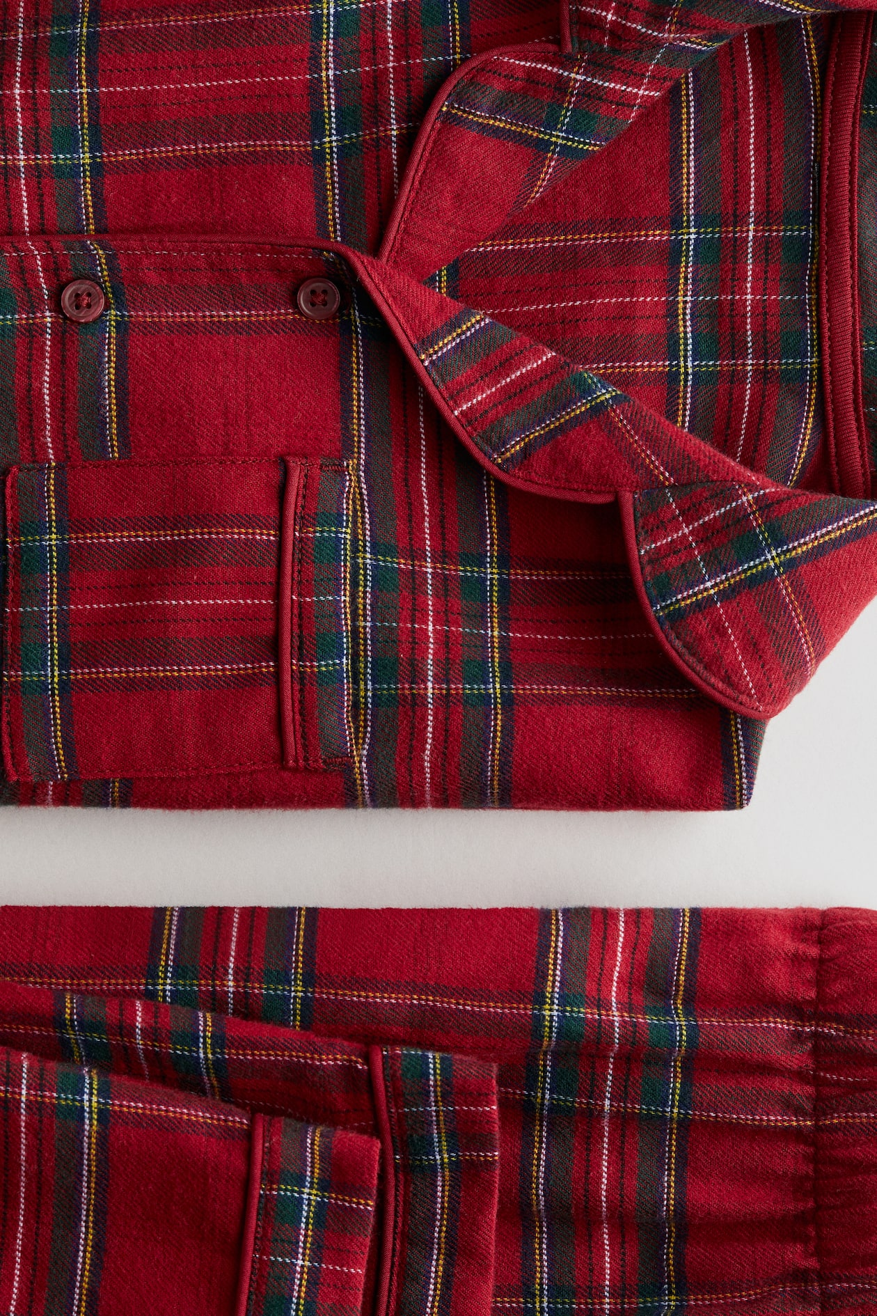Red/Checked Cotton flannel pyjamas for kids | H&M GB