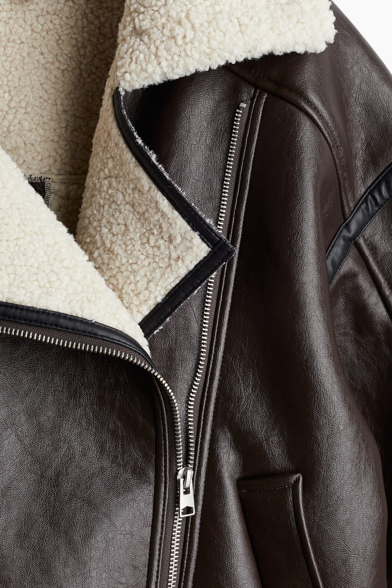 Women's Dark brown Double-Faced Biker Jacket | H&M US