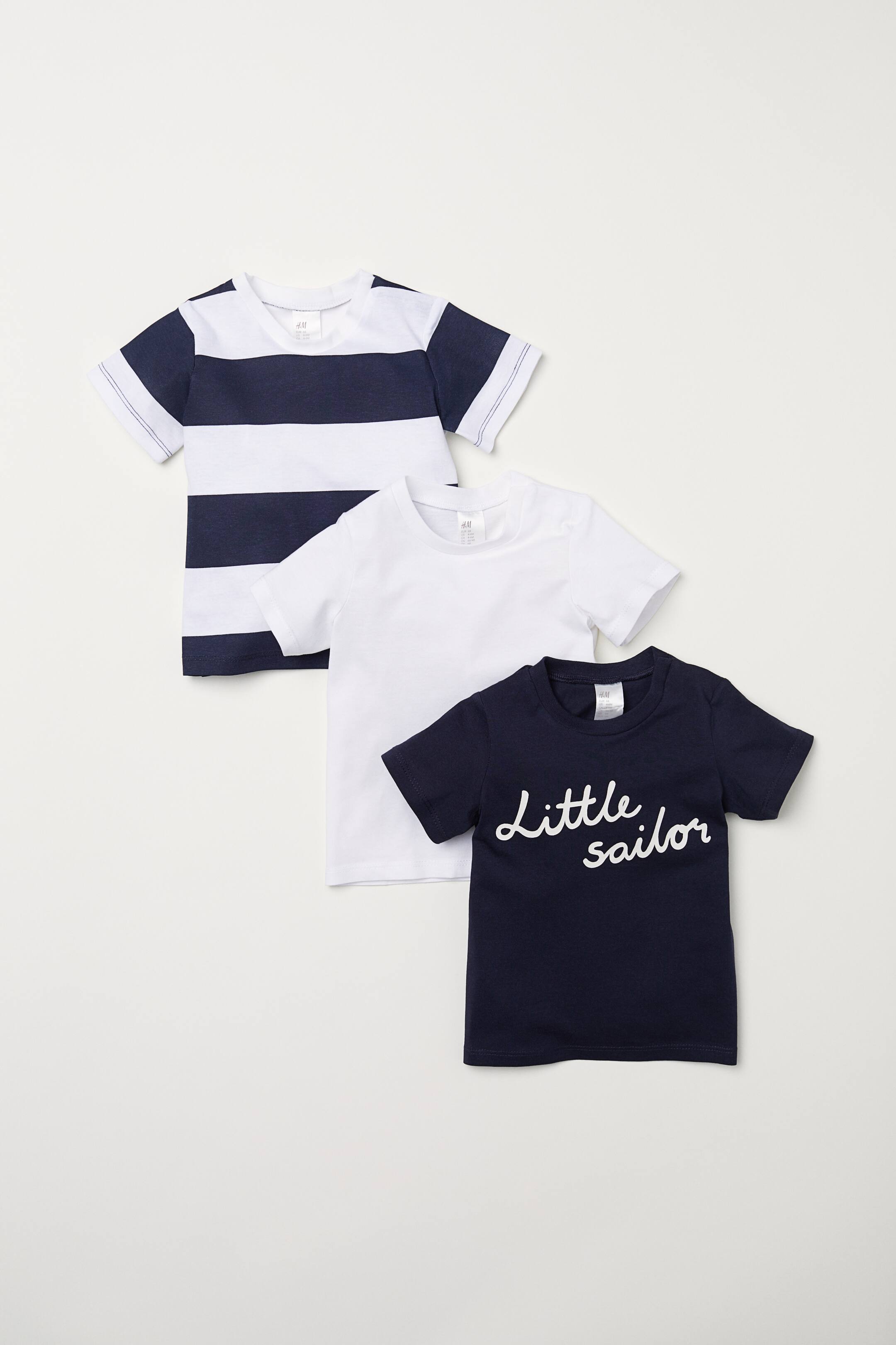 3-pack Cotton T-shirts - Dark blue/Little Sailor - Kids | H&M CA