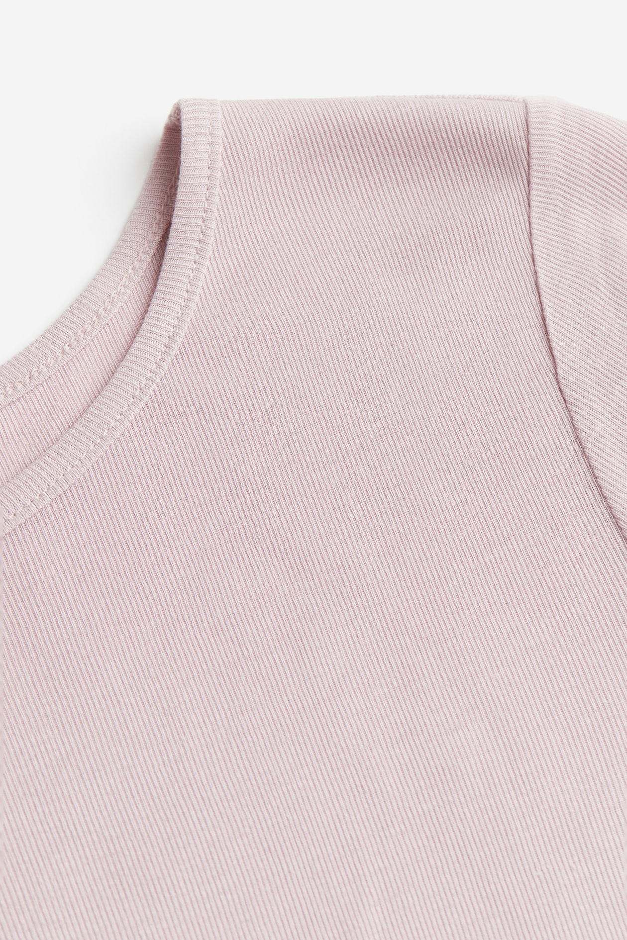 Ribbed T-shirt - Dusty pink - Ladies | H&M IN