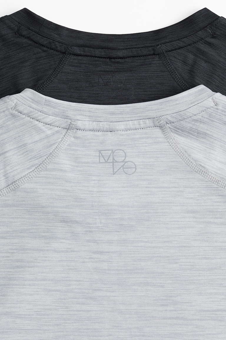 2-Pack Muscle Fit Sports Shirts with DryMove™ - Gray melange/black ...