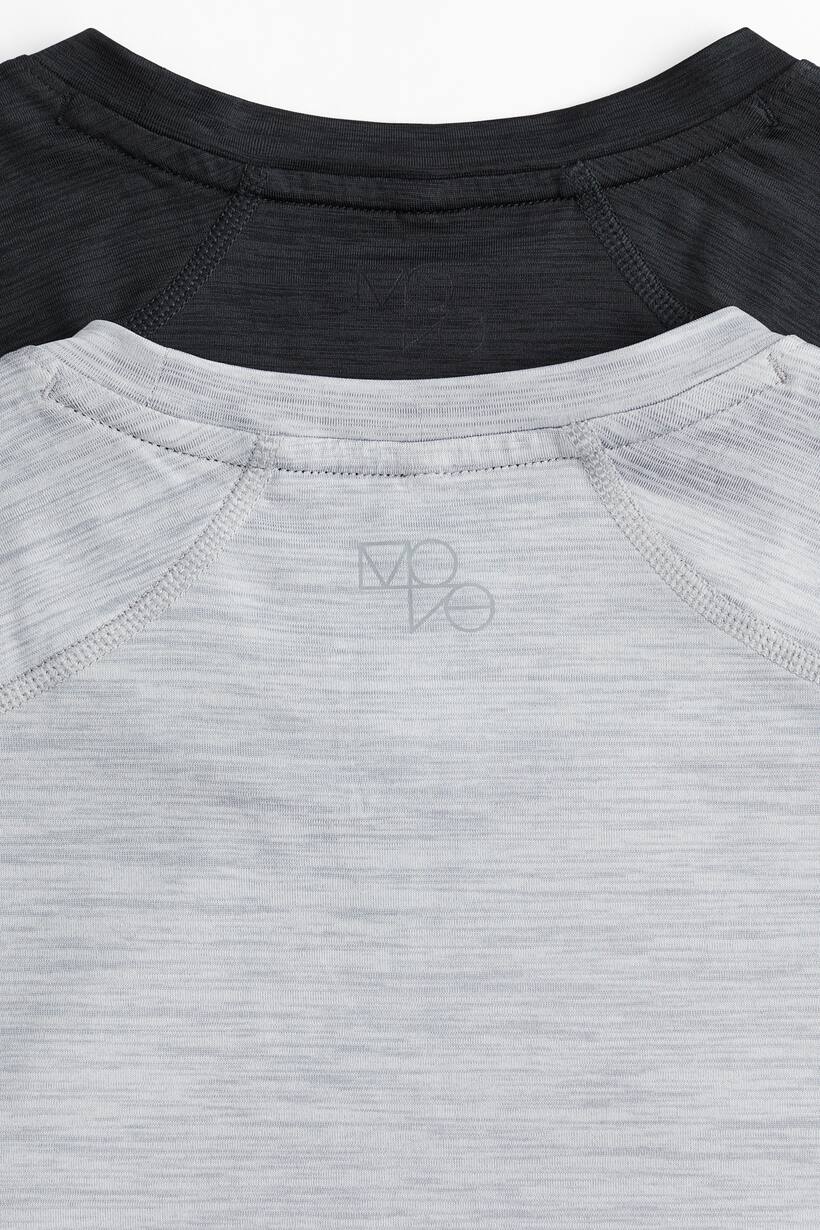 2-Pack Muscle Fit Sports Shirts with DryMove™ - Gray melange/black ...