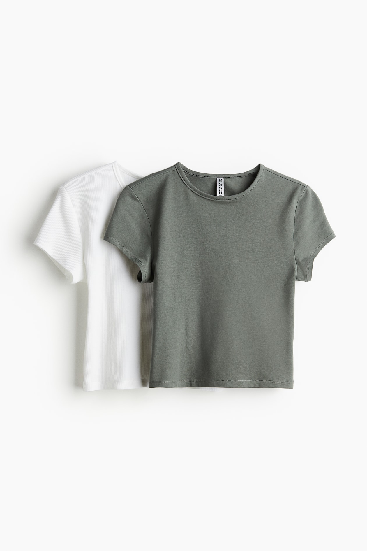 Women's Dusty green/white 2-pack T-shirts | H&M US