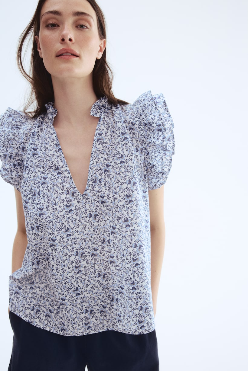 Camisas y Blusas Azules para Mujer |Manga Larga y Corta | H&M MX