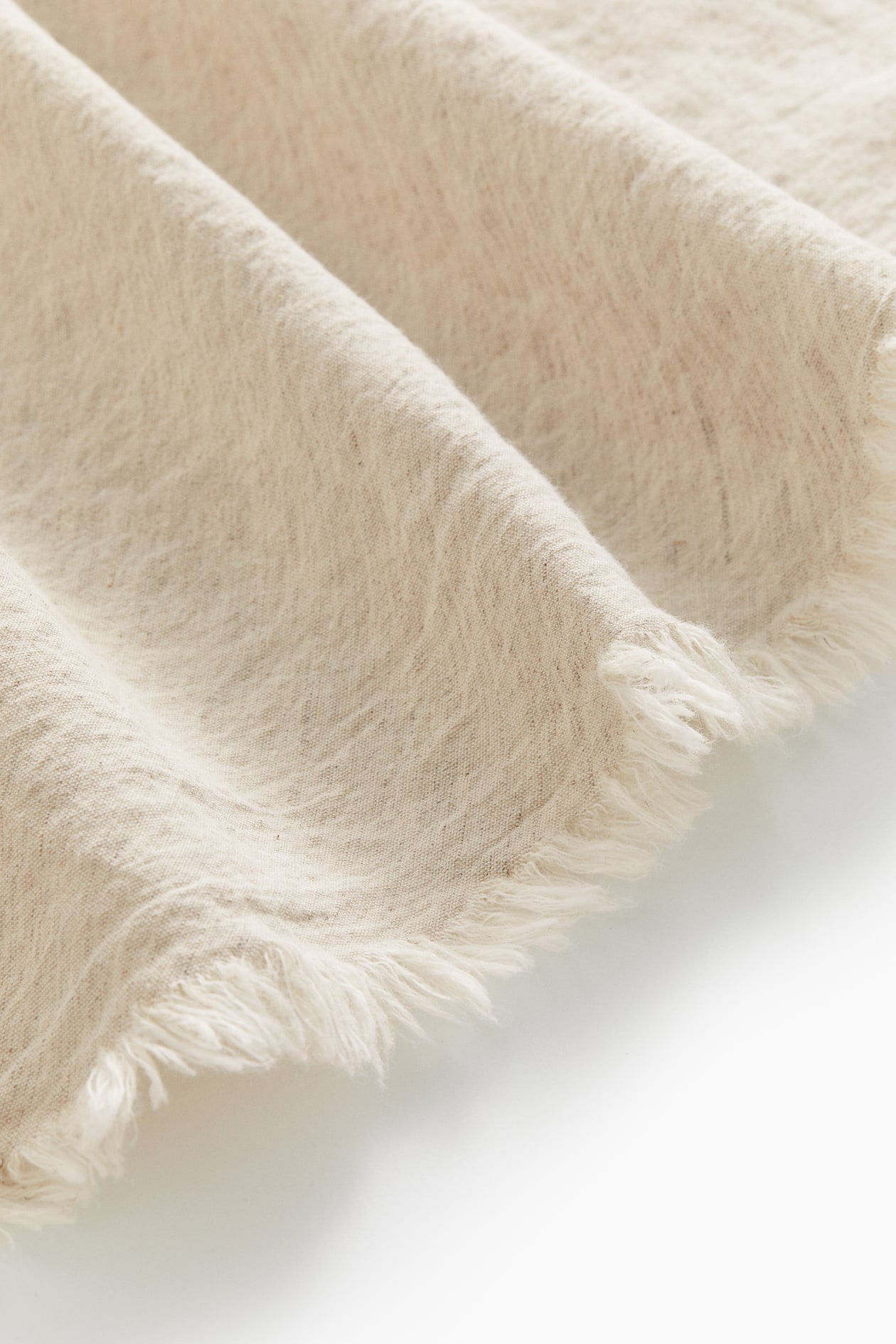 Raw-Edge Linen-Blend Bedspread - Beige - Home All | H&M US