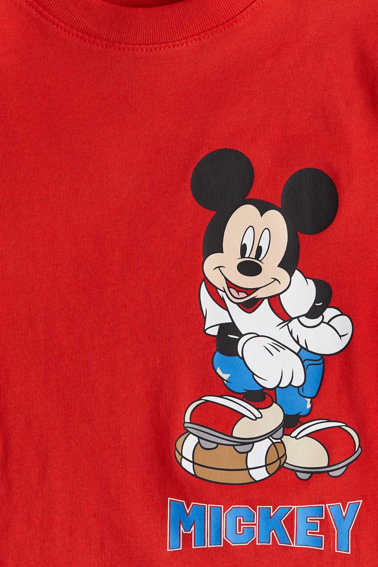 Oversized Printed T-Shirt - Bright red/Mickey Mouse - Kids | H&M US