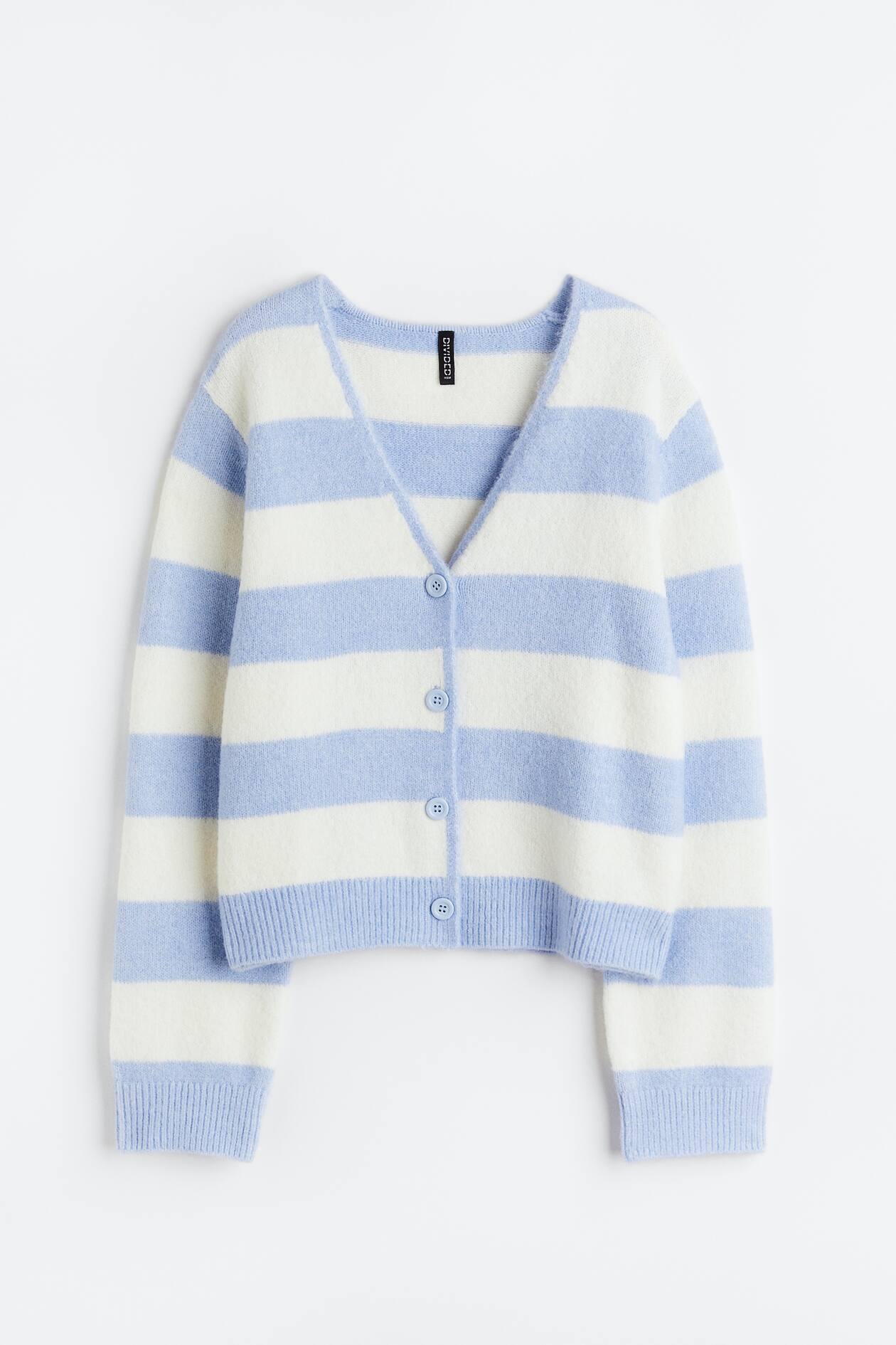 Gestrickter Cardigan - Cremefarben/Gestreift - Ladies | H&M AT