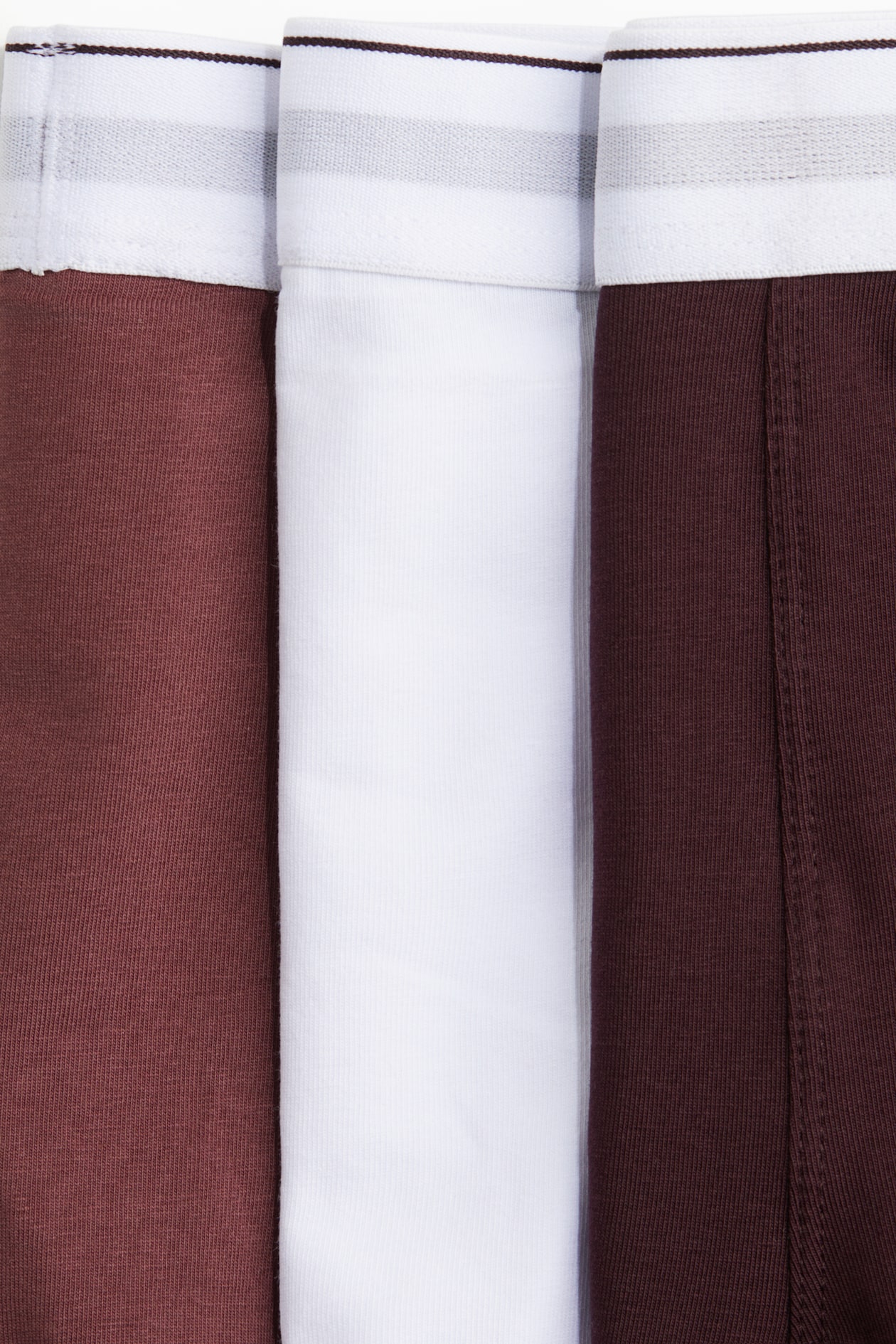 3-Pack Mid-Length Boxer Briefs with Lycra® - Burgundy/white - Men | H&M US